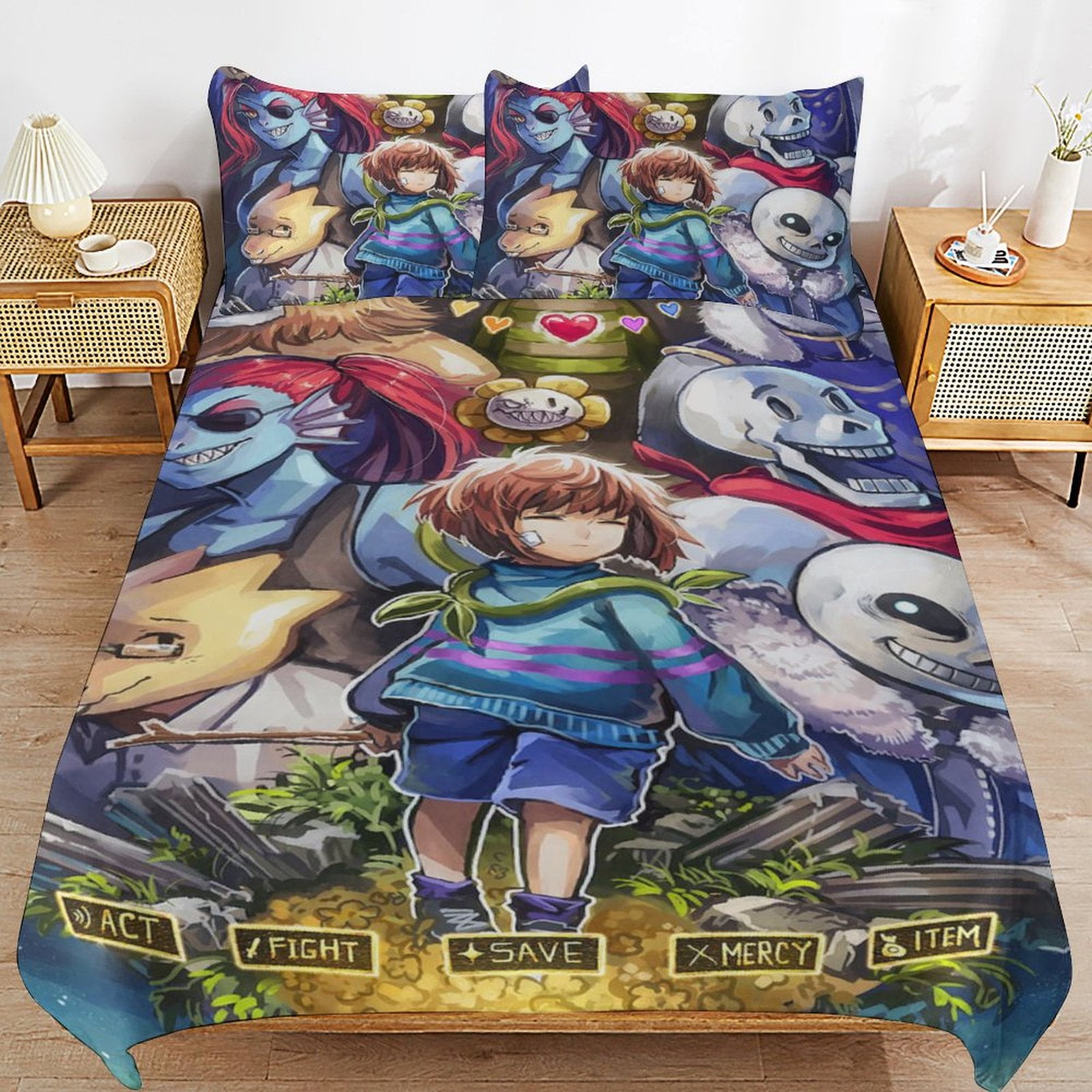 Undertale Sans Duvet Cover 3 Piece Bedding Set,Teen Comforter Cover Set ...