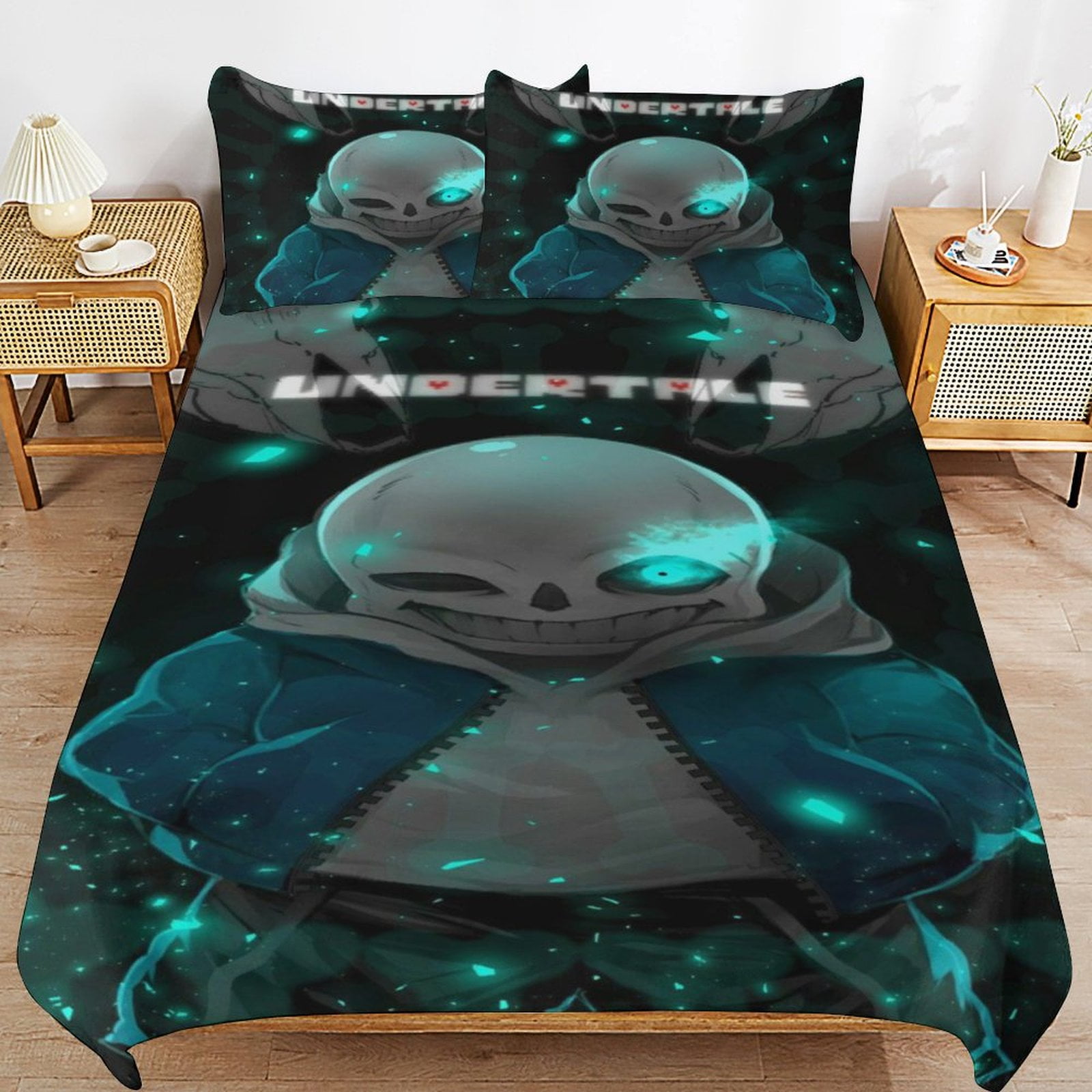 Undertale Sans Duvet Cover 3 Piece Bedding Set,Teen Comforter Cover Set ...