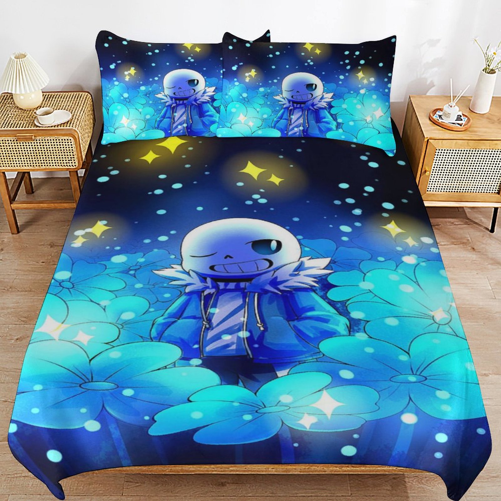 Undertale Sans Duvet Cover 3 Piece Bedding Set,Teen Comforter Cover Set ...