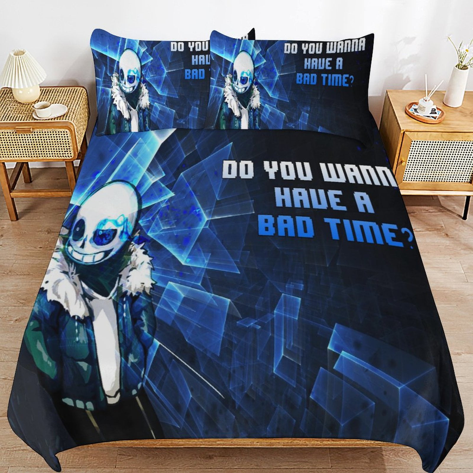 Undertale Sans Duvet Cover 3 Piece Bedding Set,Teen Comforter Cover Set ...