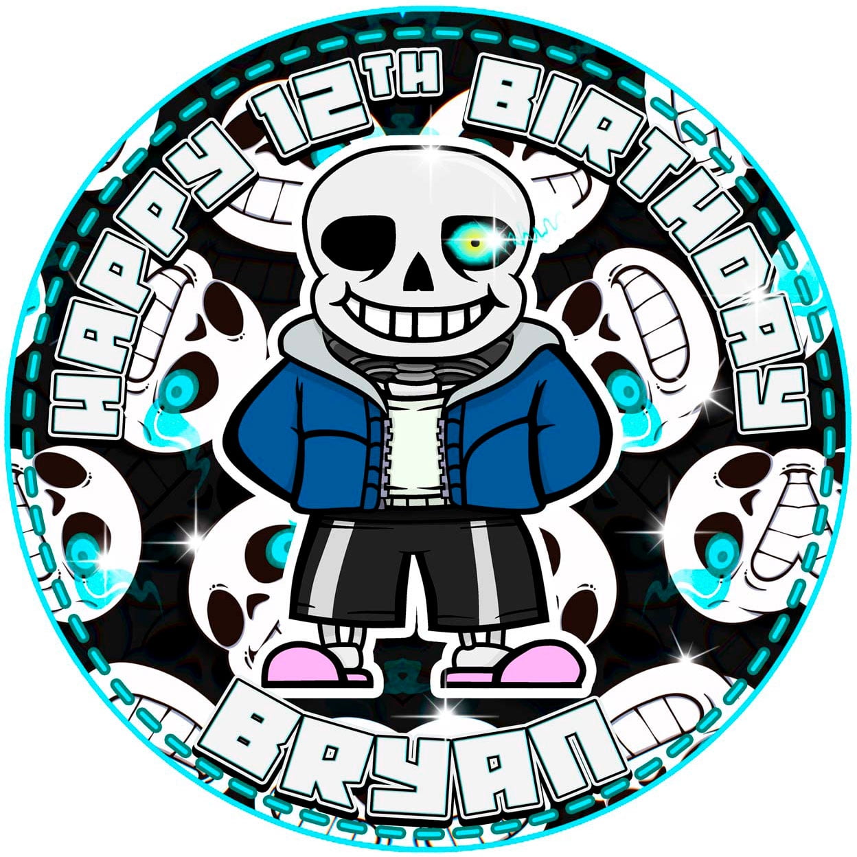Undertale Sans Edible Image Cake Topper Personalized Birthday Sheet ...