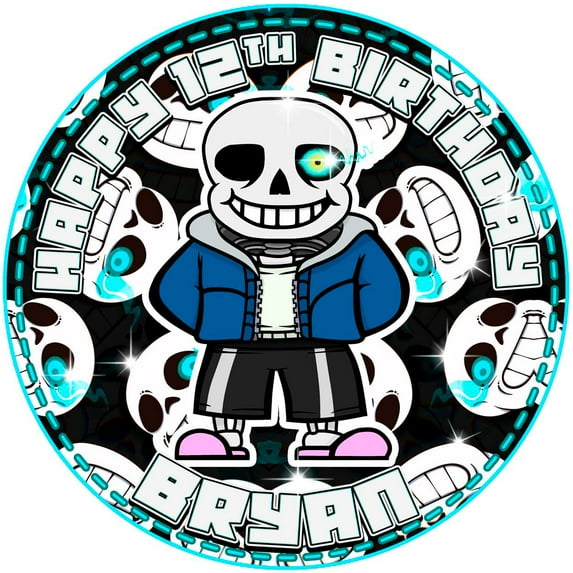 Undertale Sans Edible Image Cake Topper Personalized Birthday Sheet ...