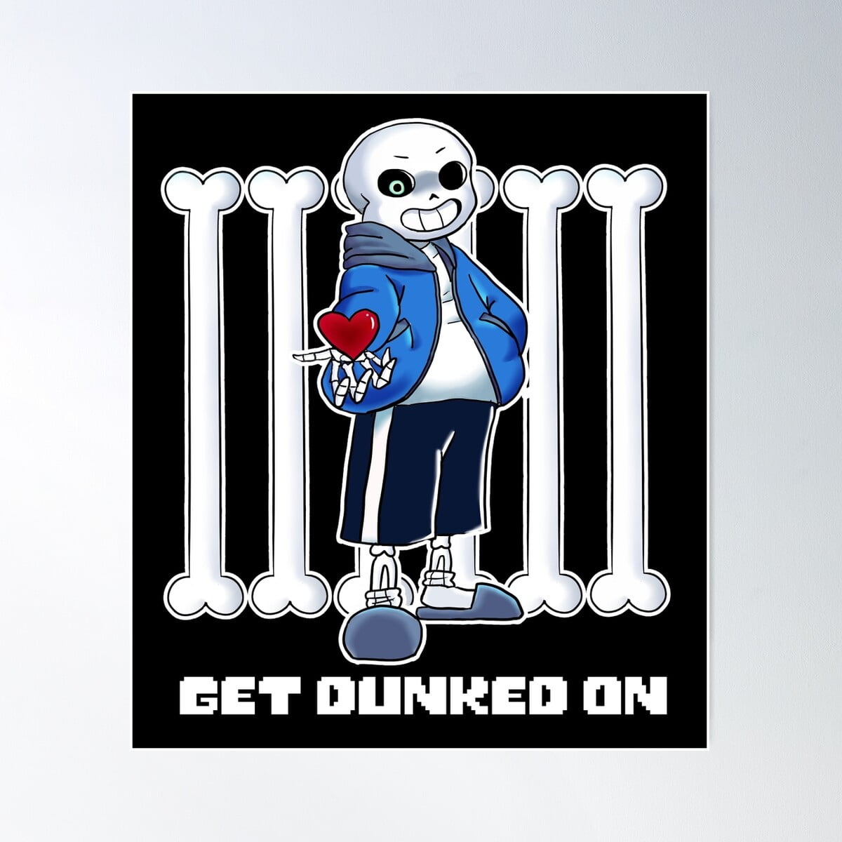 Undertale - Sans "Get Dunked On" Poster Wall Art, Modern Wall Decor For ...