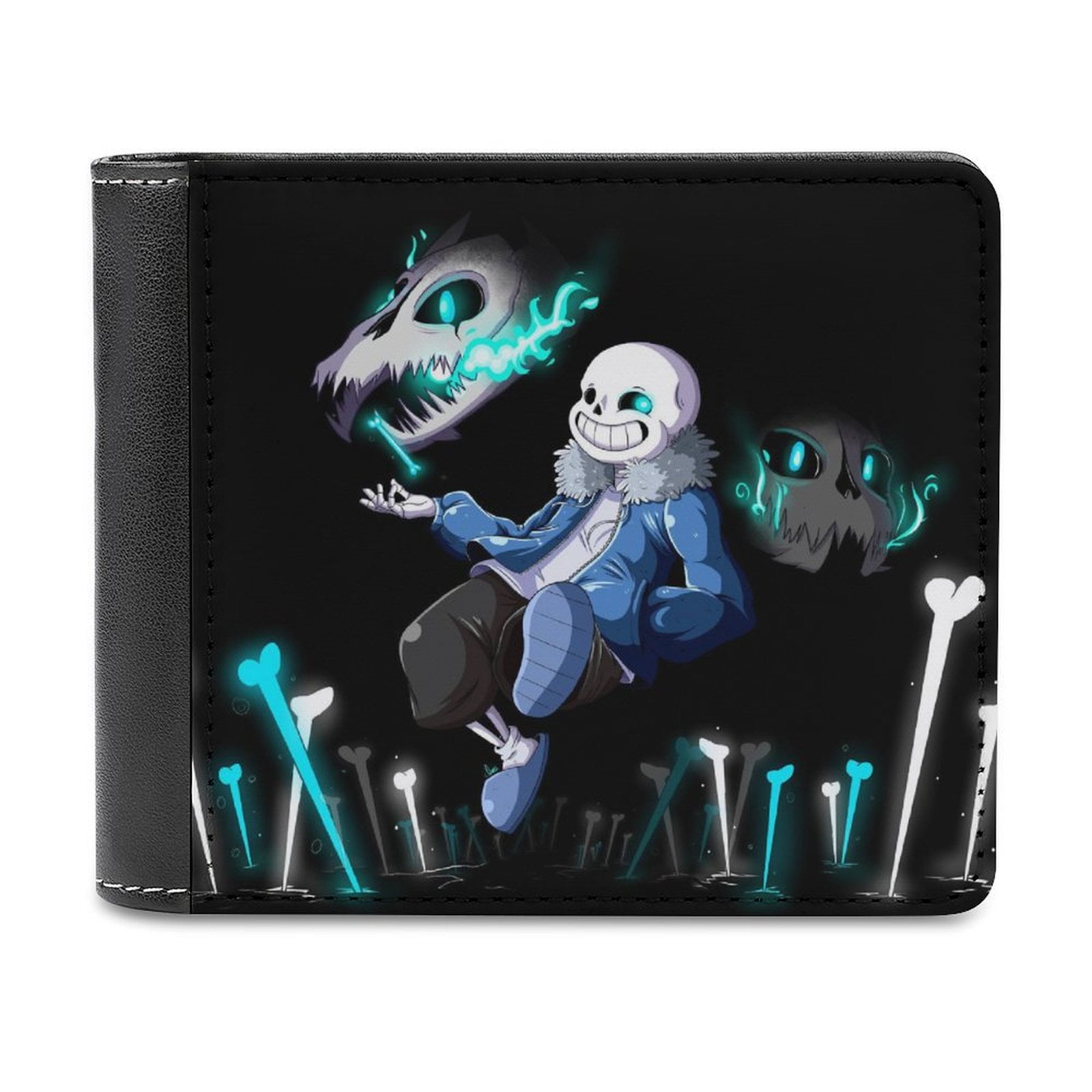 Undertale Sans Leather Wallet Slim Card Wallet Bifold RFID Blocking ...