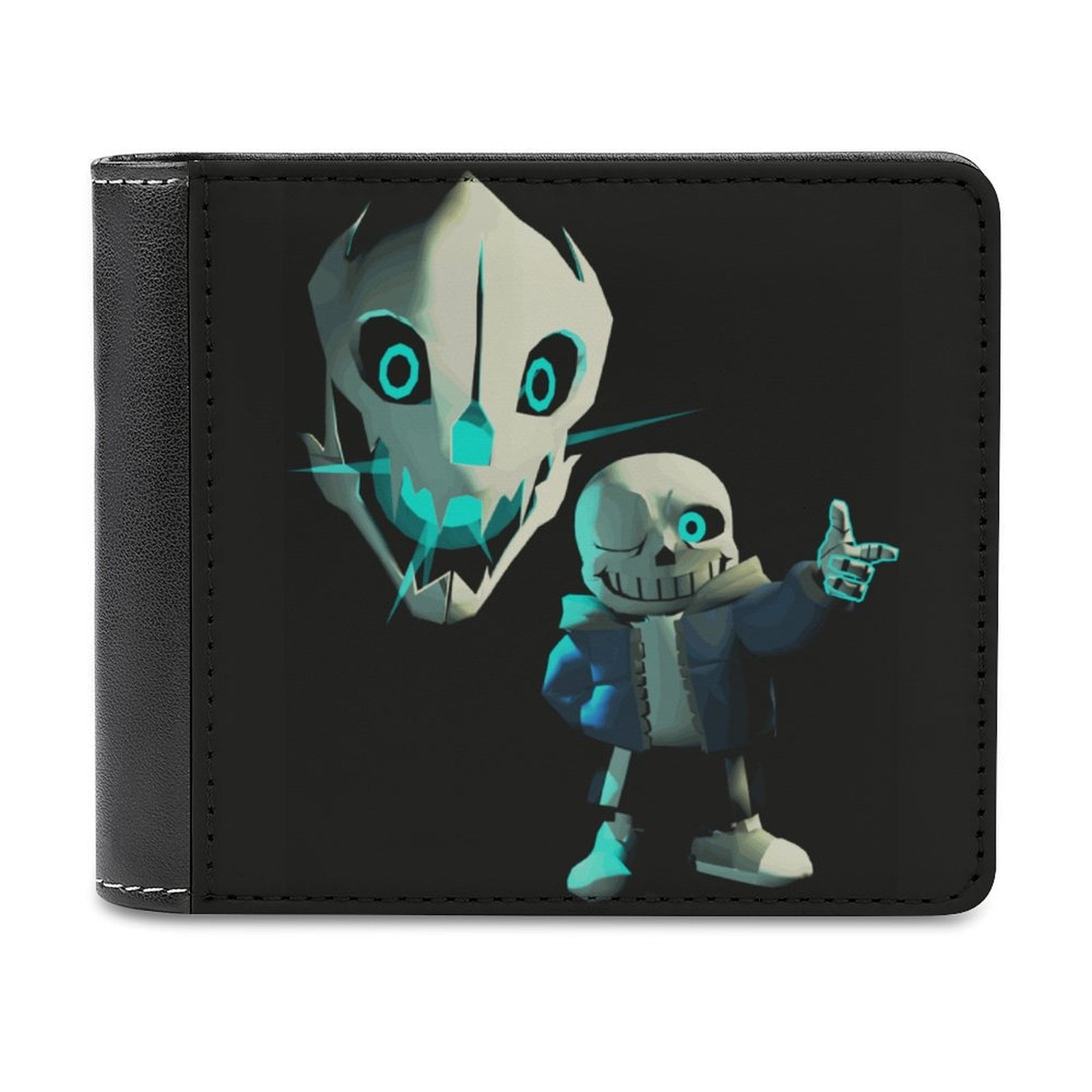 Undertale Sans Leather Wallet Slim Card Wallet Bifold RFID Blocking ...