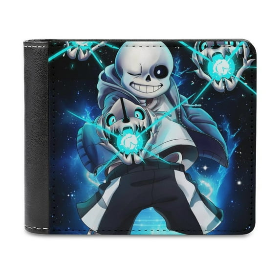 Undertale Sans Leather Wallet Slim Card Wallet Bifold RFID Blocking ...