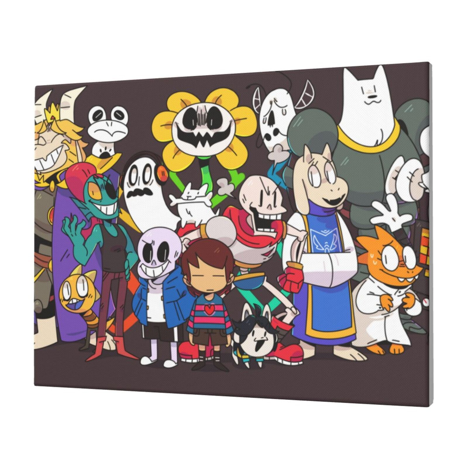 Undertale Sans Papyrus Frisk Canvas Decorative Picture Frame Wall ...