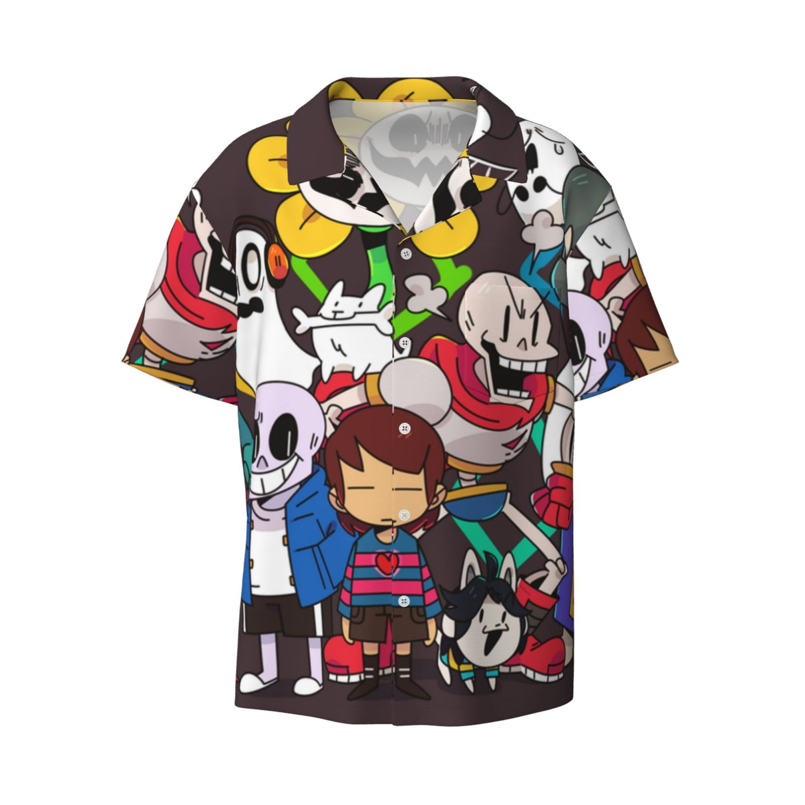Undertale Sans Papyrus Frisk Casual Buttoned Shirt For Mens Teen Short ...