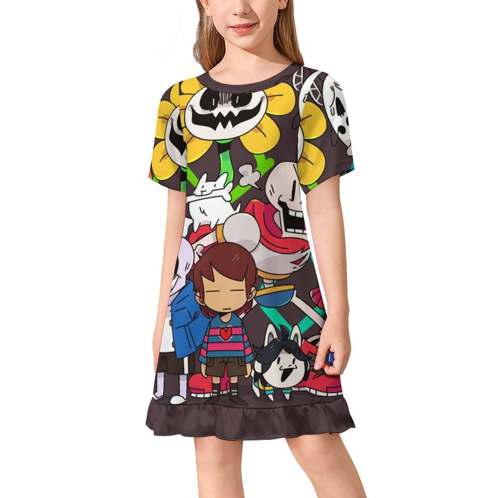 Undertale Sans Papyrus Frisk Children's Short Sleeved Dress 3D Printed ...