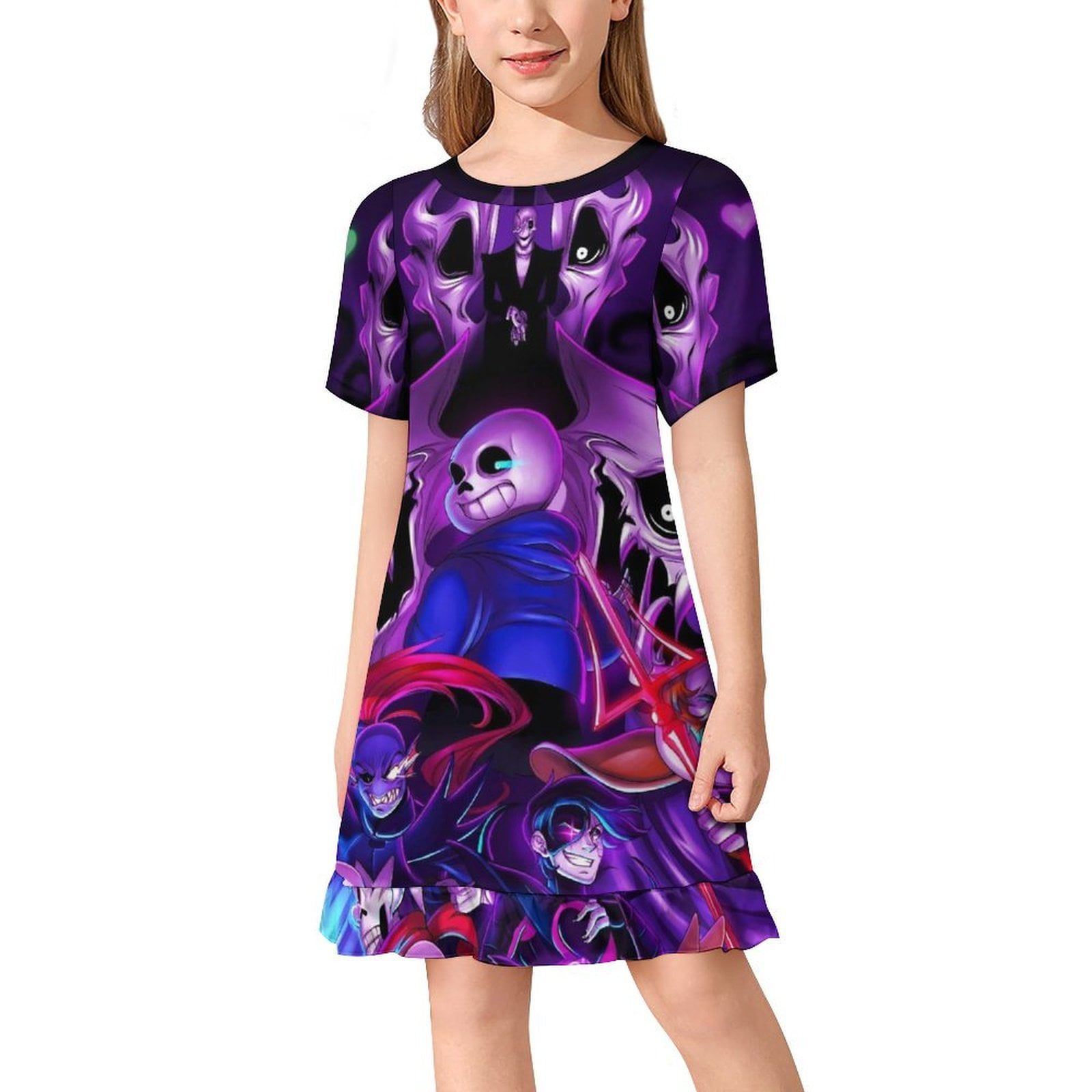 Undertale Sans Papyrus Frisk Children's Short Sleeved Dress 3D Printed ...