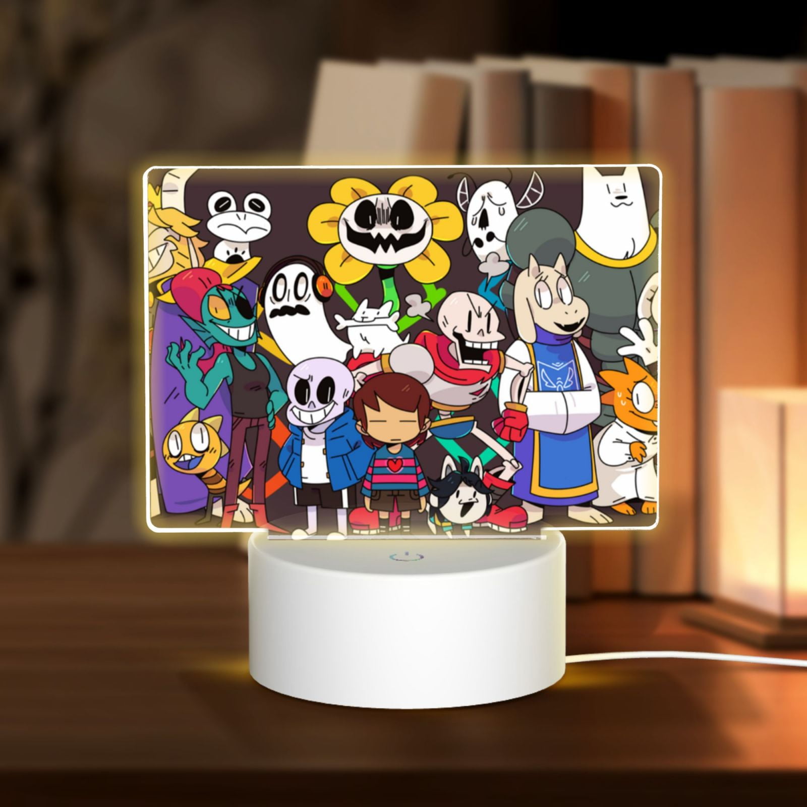 Undertale Sans Papyrus Frisk Rectangular Acrylic Night Light USB Cable ...