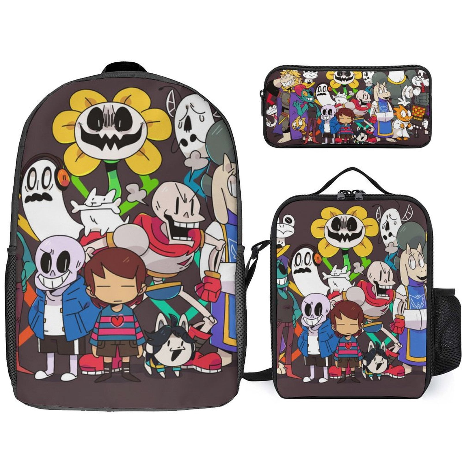 Undertale Sans Papyrus Frisk Schoolbag With Lunch Bag Pencil Case Set ...