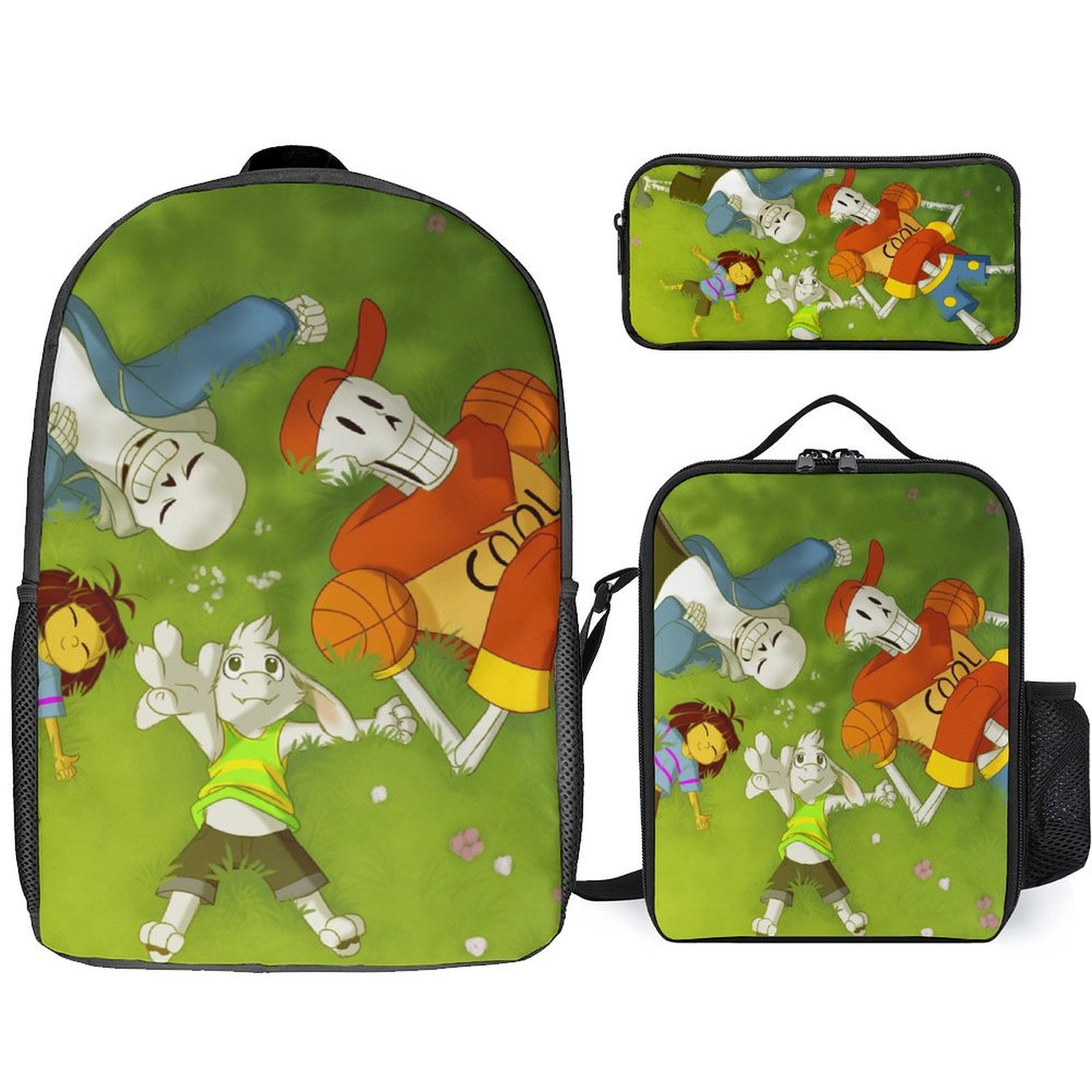 Undertale Sans Papyrus Frisk Undyne Schoolbag With Lunch Bag Pencil ...