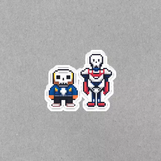 Undertale Sans & Papyrus Pixel Art Vinyl Sticker For Gamersphone Decal ...