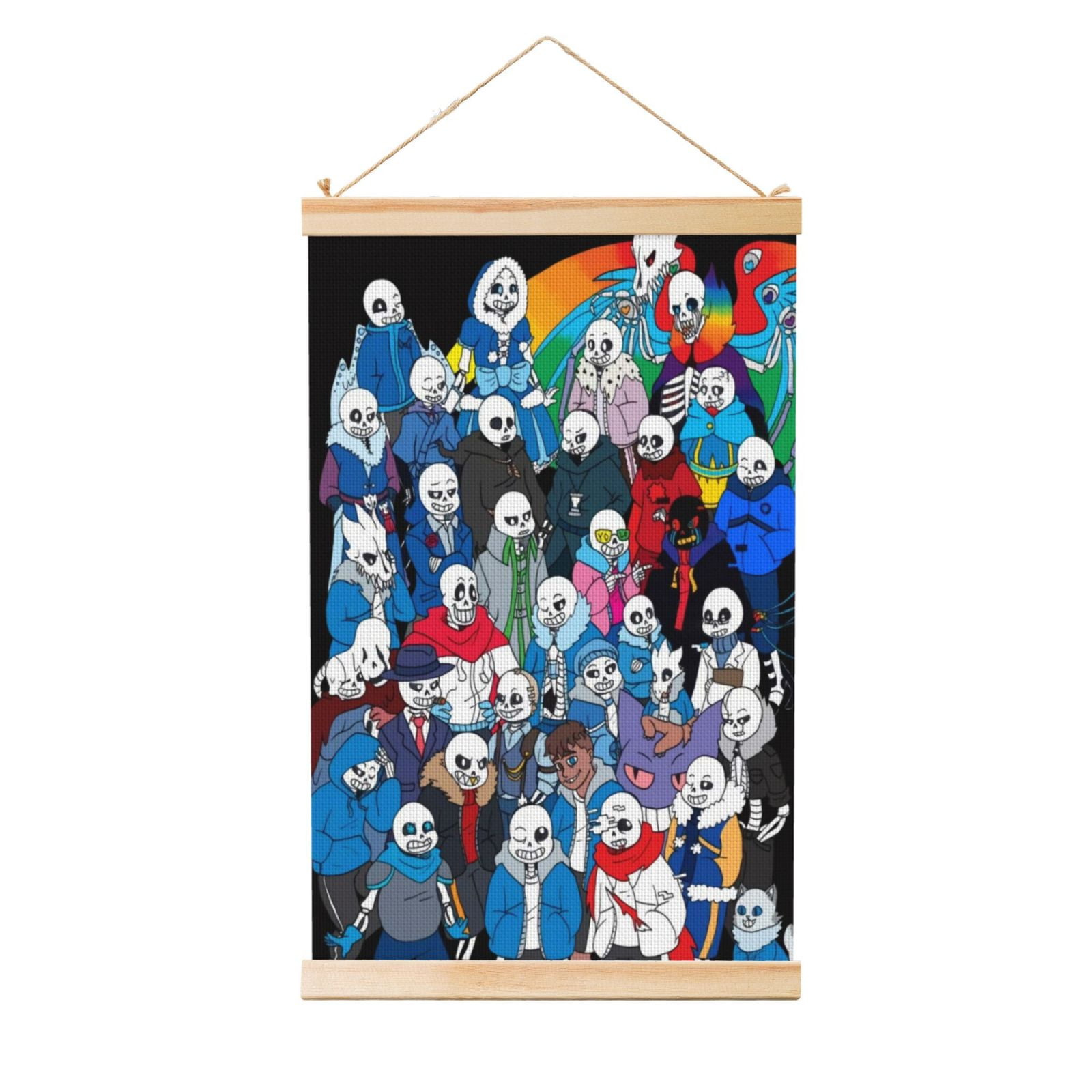 Undertale Sans Poster Aesthetic Canvas Wooden Shaft Wall Art Hanging ...