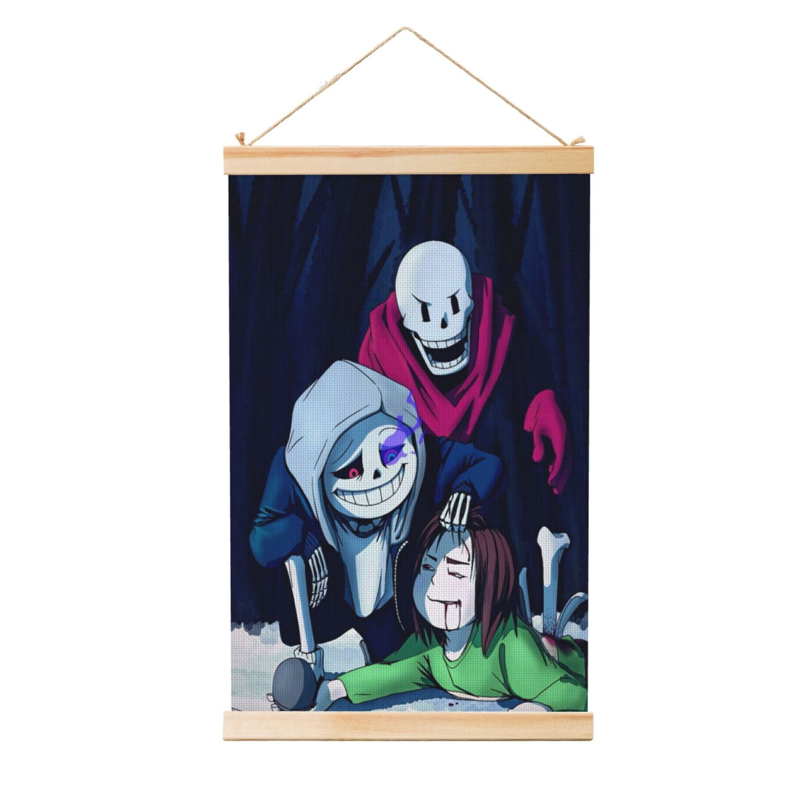 Undertale Sans Poster Aesthetic Canvas Wooden Shaft Wall Art Hanging ...