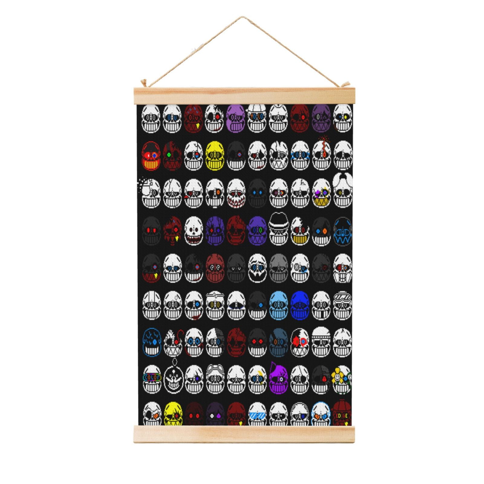 Undertale Sans Poster Aesthetic Canvas Wooden Shaft Wall Art Hanging ...
