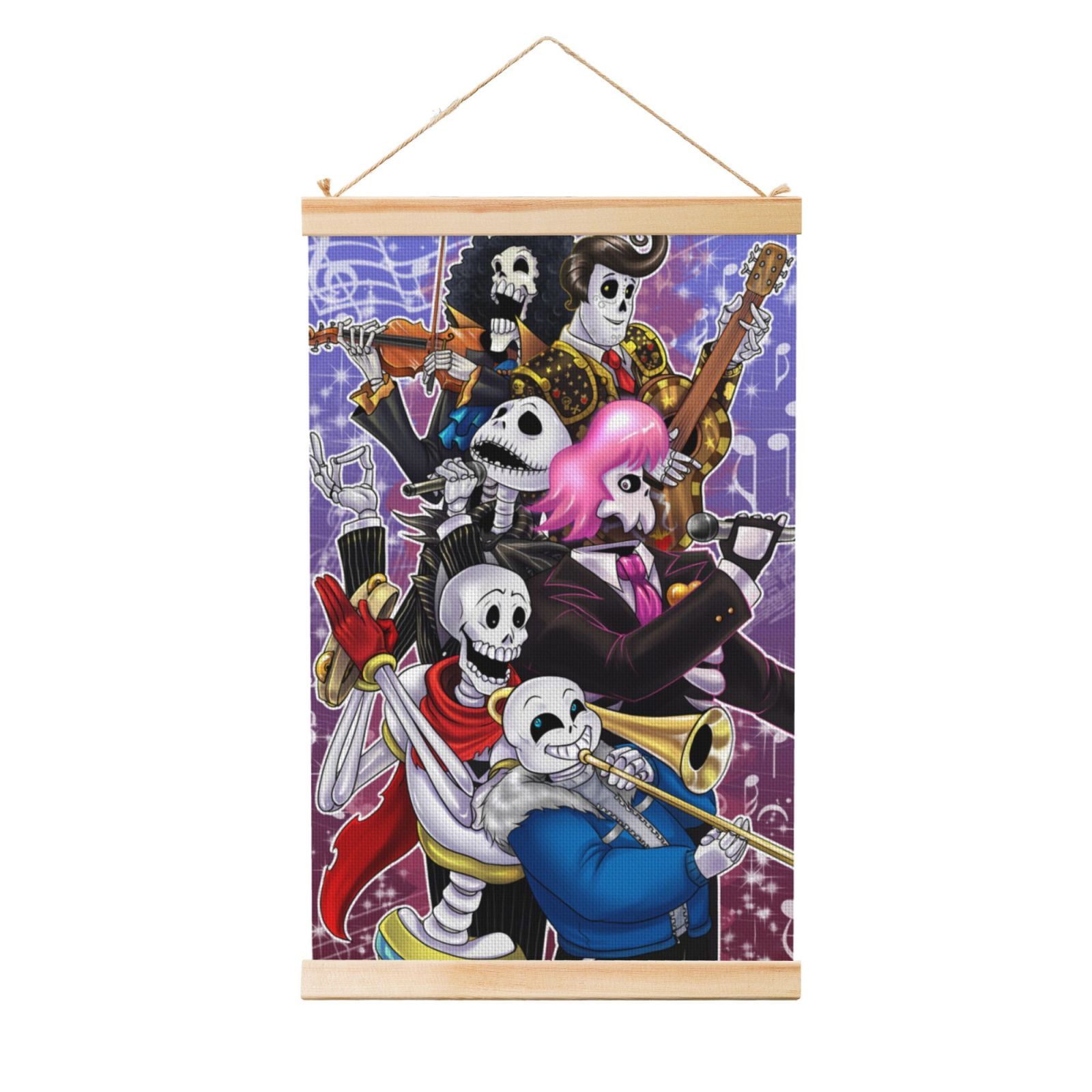 Undertale Sans Poster Aesthetic Canvas Wooden Shaft Wall Art Hanging ...