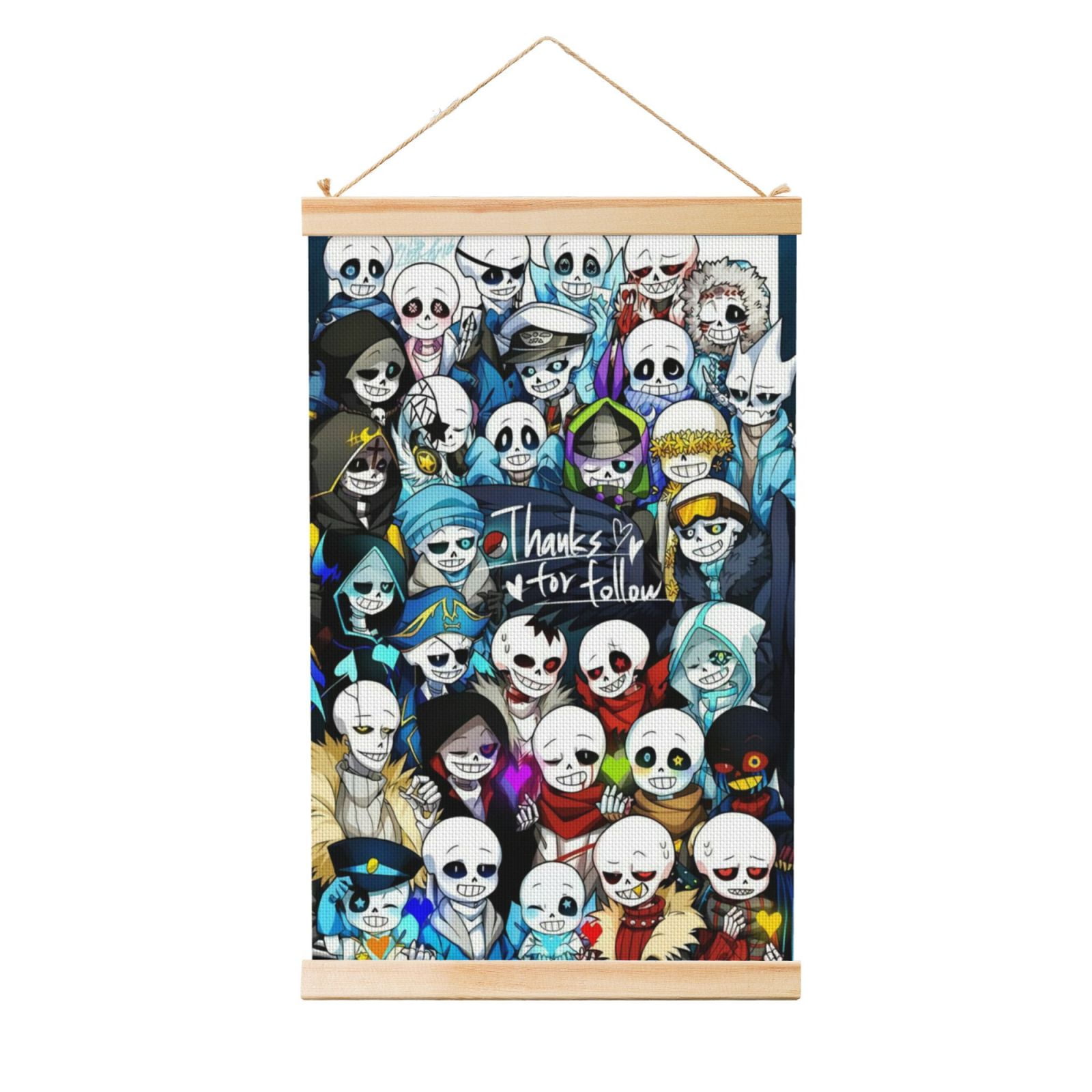 Undertale Sans Poster Aesthetic Canvas Wooden Shaft Wall Art Hanging ...