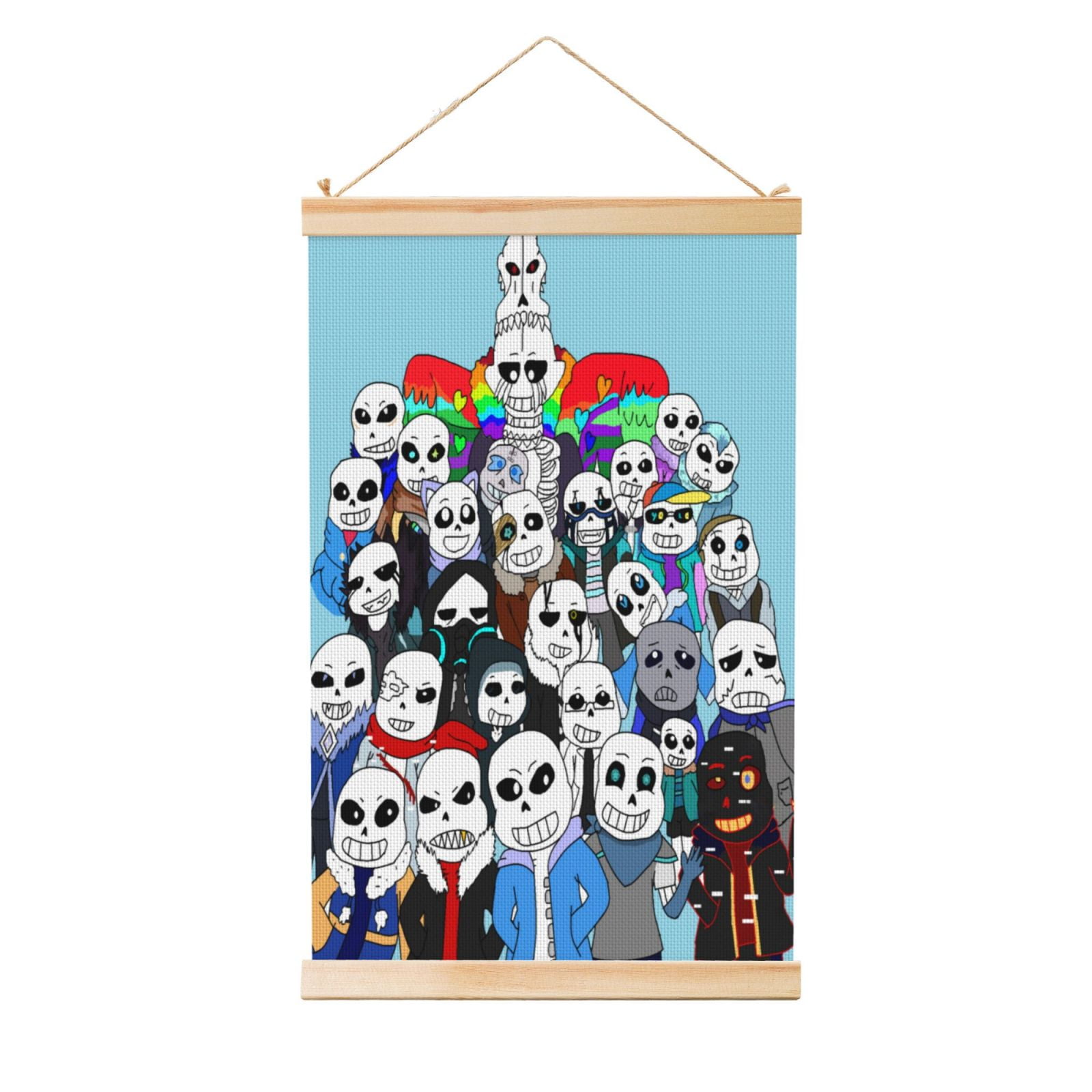 Undertale Sans Poster Aesthetic Canvas Wooden Shaft Wall Art Hanging ...