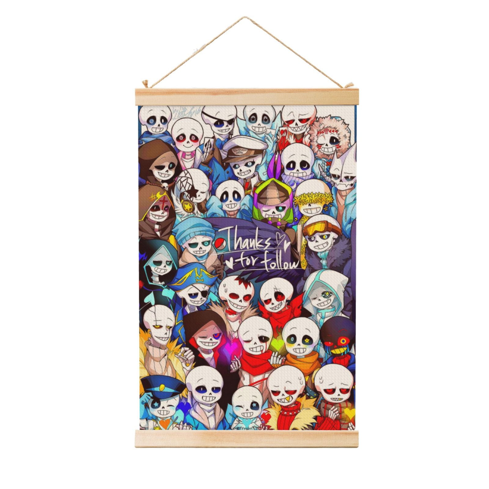 Undertale Sans Poster Aesthetic Canvas Wooden Shaft Wall Art Hanging ...