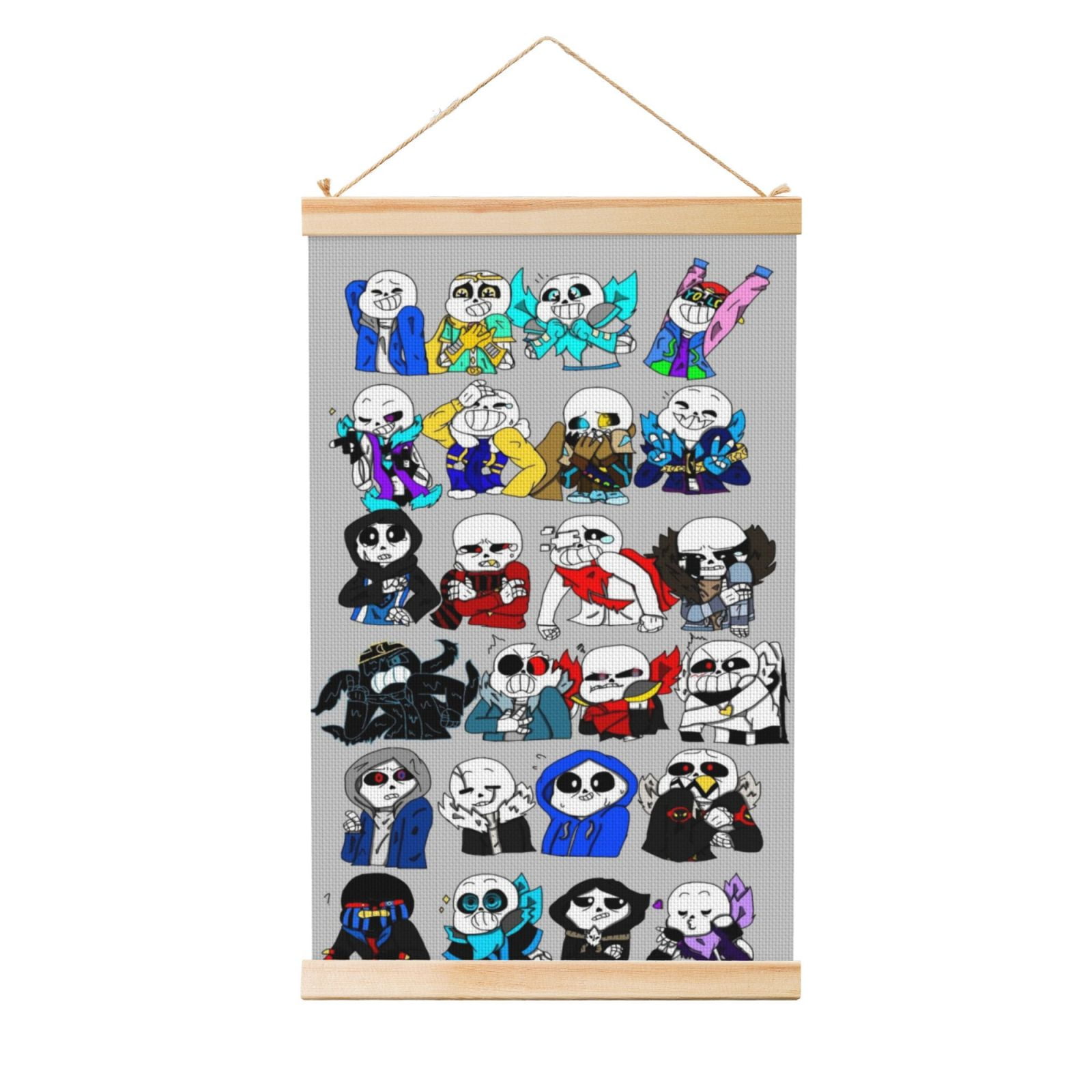 Undertale Sans Poster Aesthetic Canvas Wooden Shaft Wall Art Hanging ...