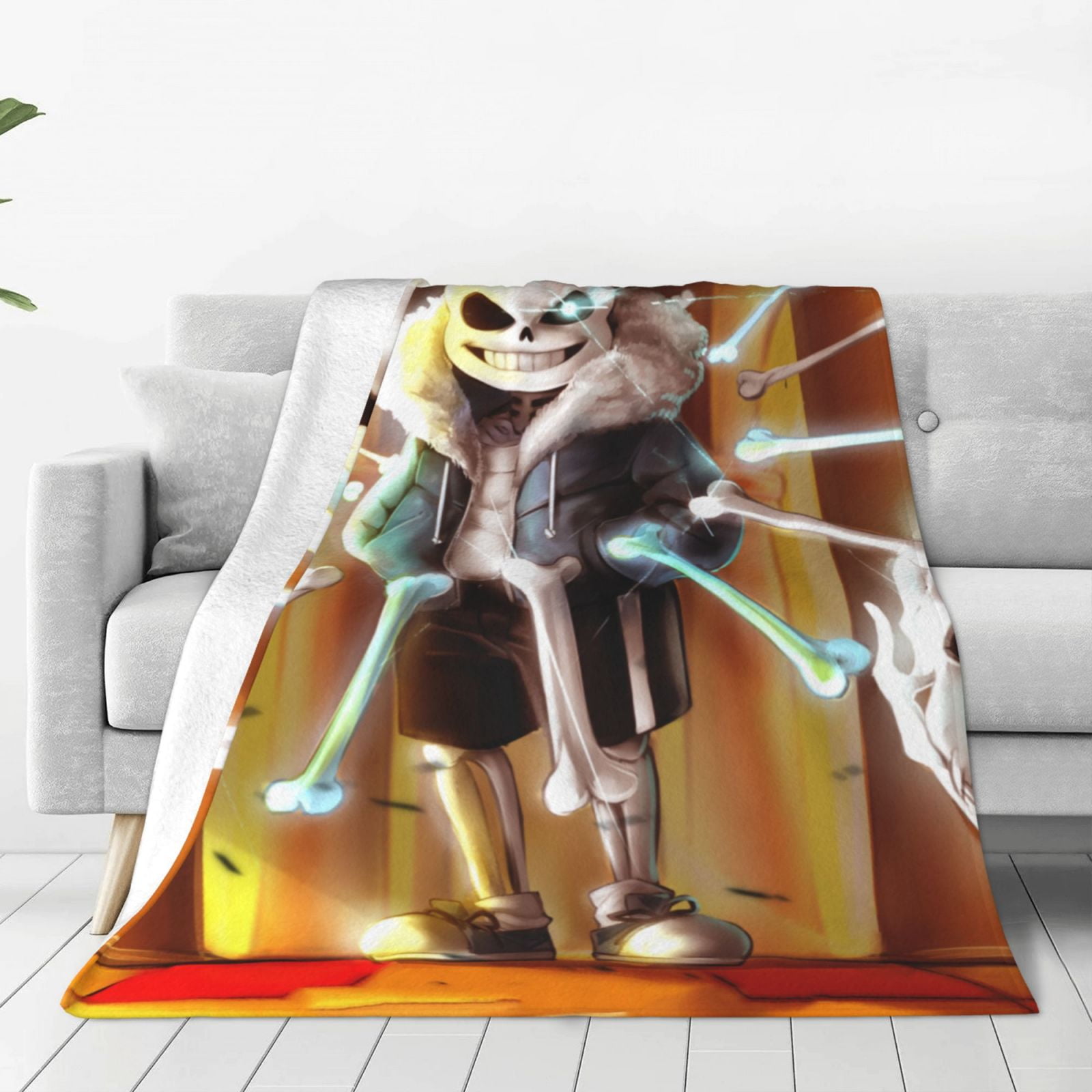 Undertale Sans Skeleton Flannel Blanket Cozy Ultra-Soft Micro Fleece ...