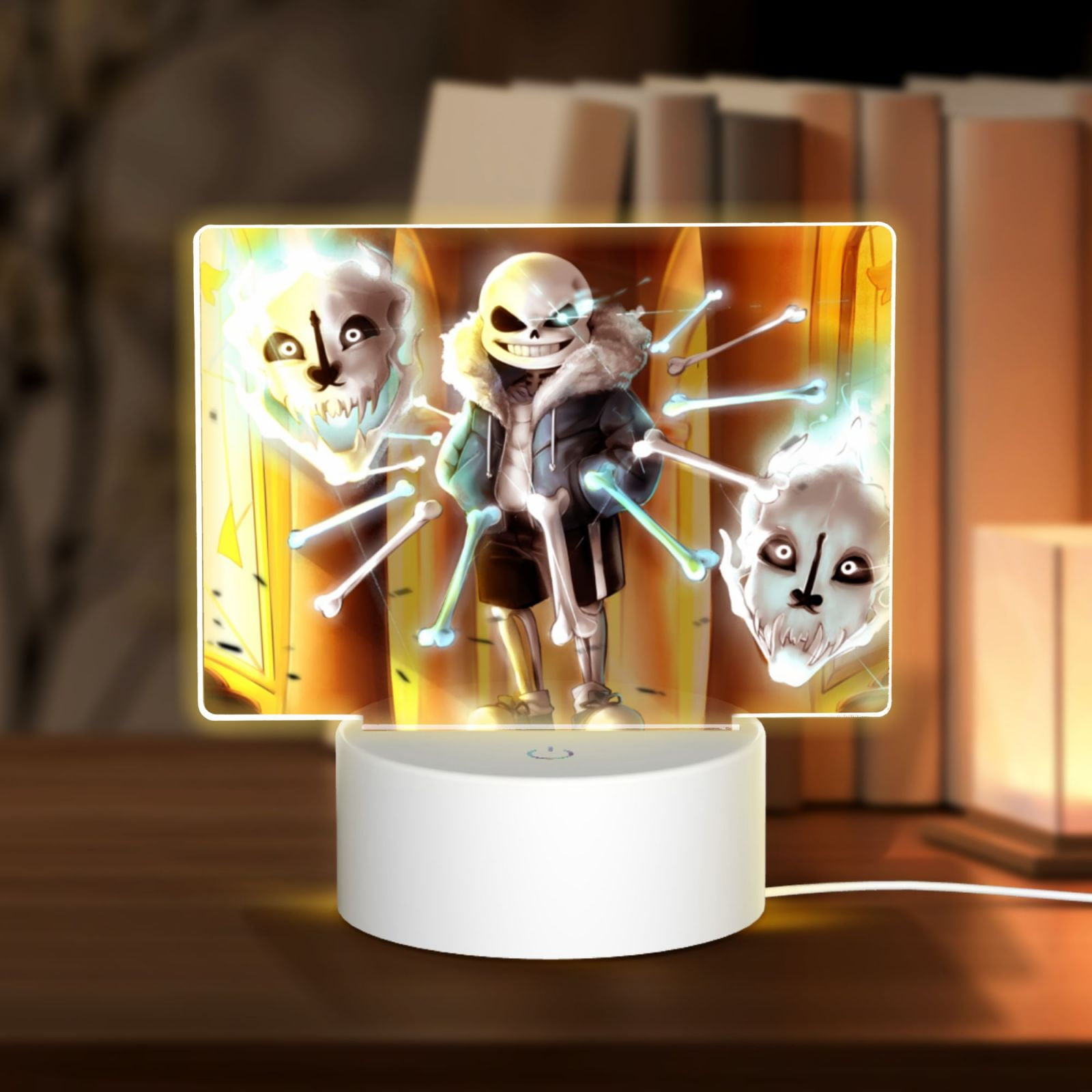 Undertale Sans Skeleton Rectangular Acrylic Night Light USB Cable Lamp ...