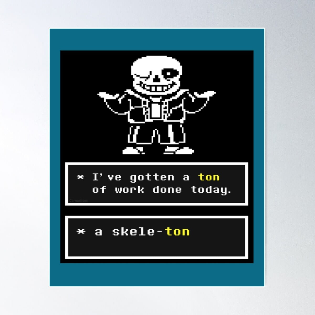 Undertale - Sans Skeleton - Undertale Poster Wall Art, Modern Wall ...