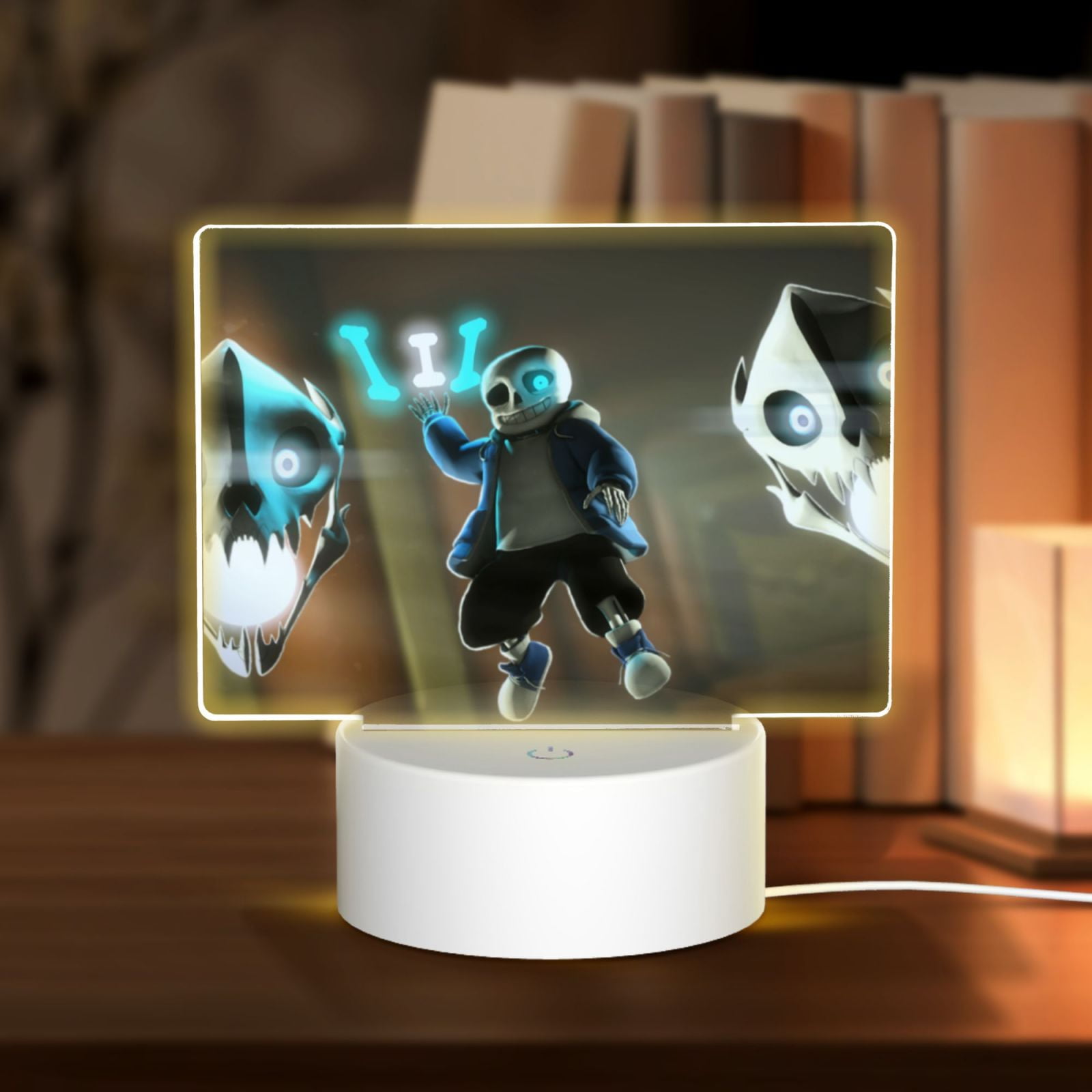 Undertale Sans Skull Rectangular Acrylic Night Light USB Cable Lamp ...
