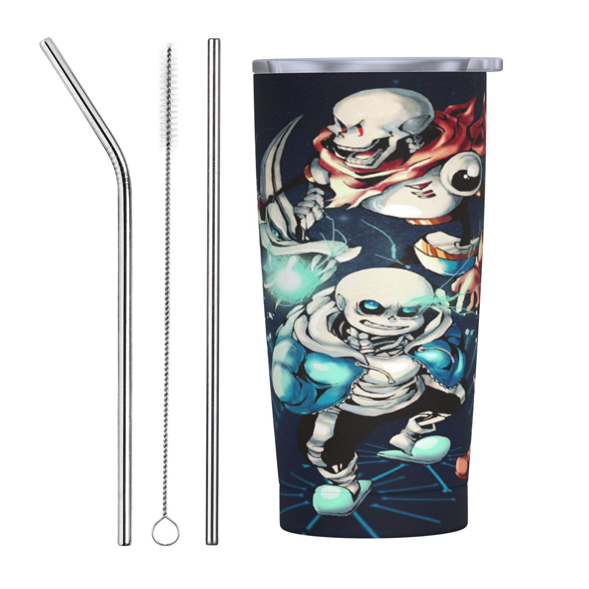 Undertale Sans Tumbler With Lid And Strawsnd Stainless Steel Insulated ...