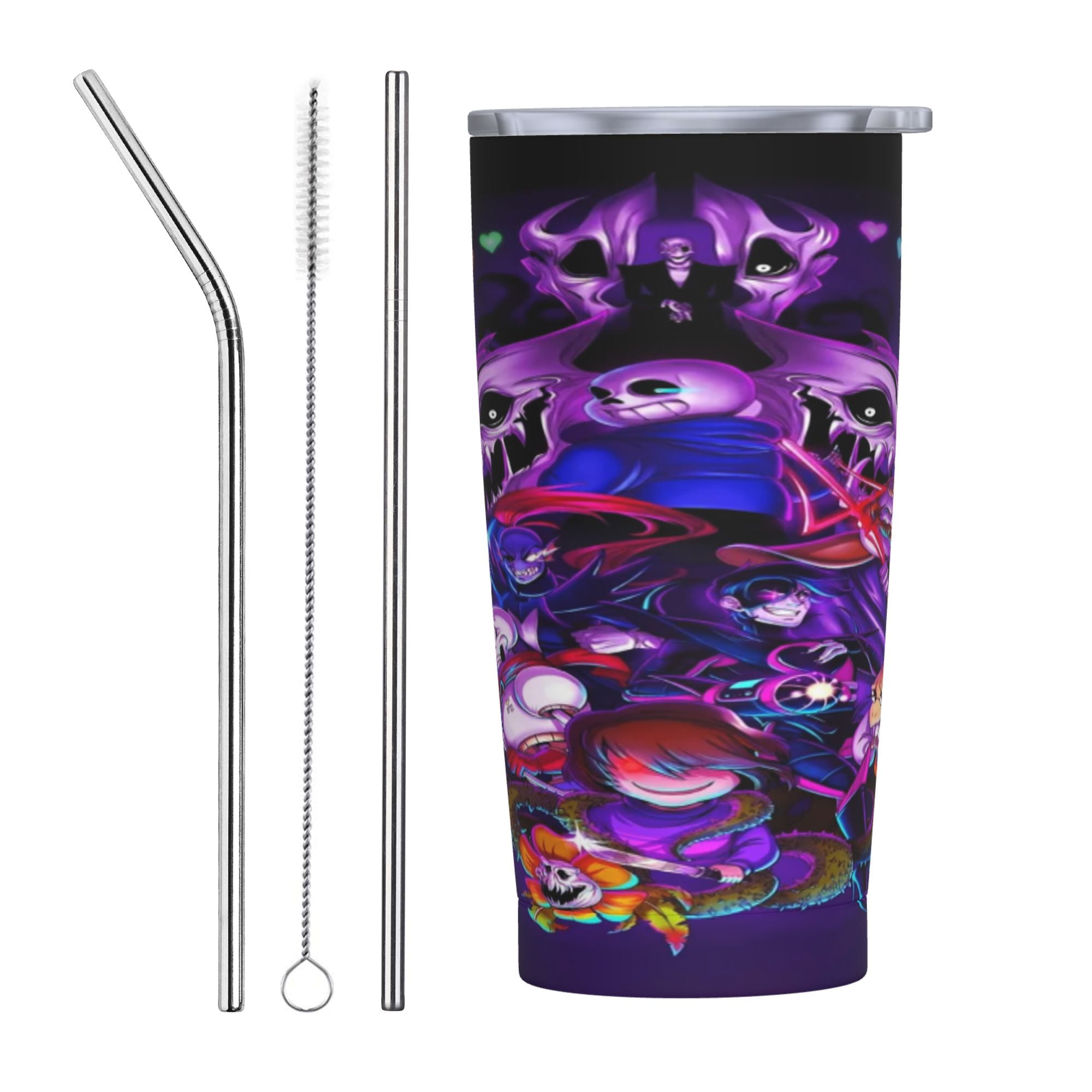 Undertale Sans Tumbler With Lid And Strawsnd Stainless Steel Insulated ...