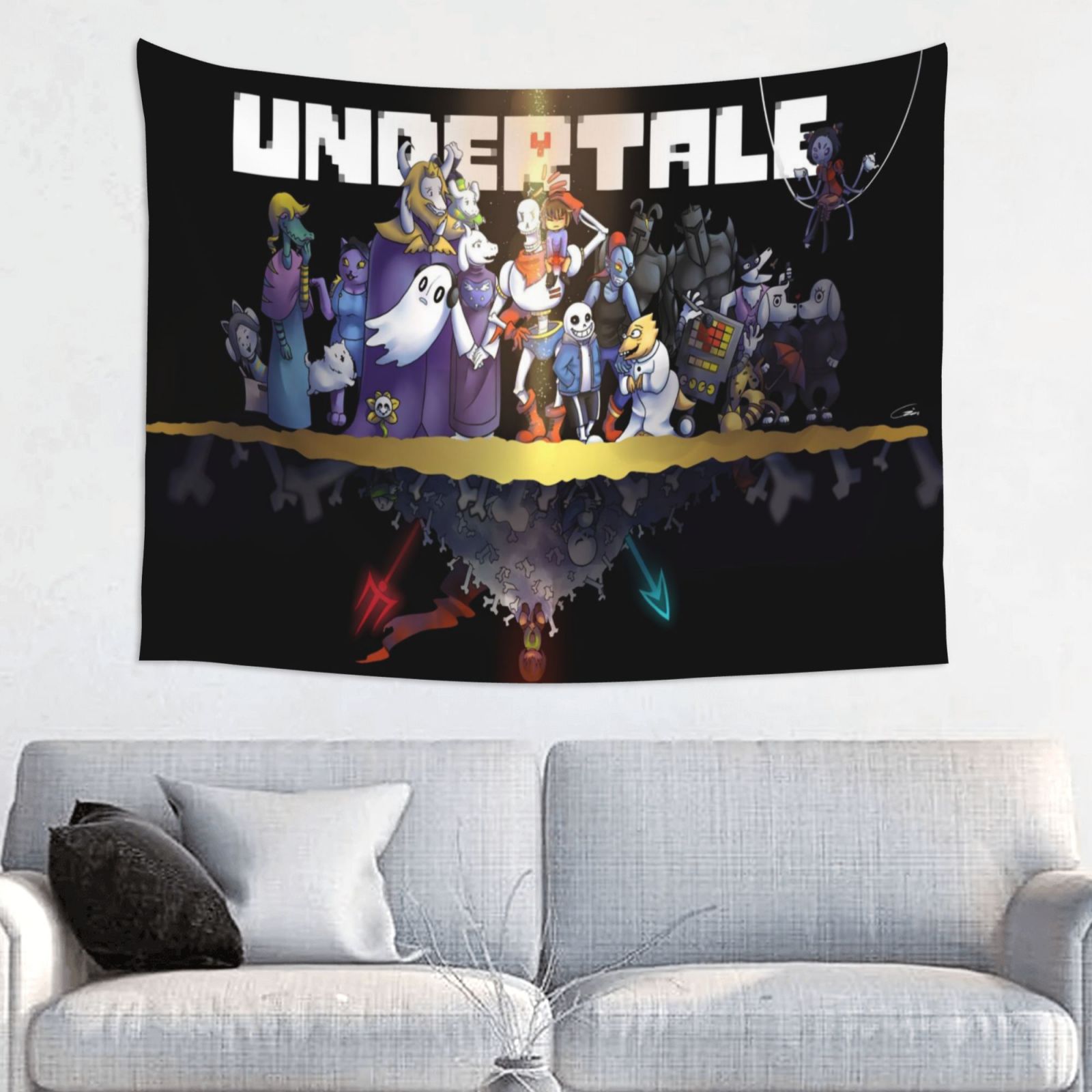 Undertale Sans Wall Tapestry Anime Poster For Bedroom Aesthetics Funny ...