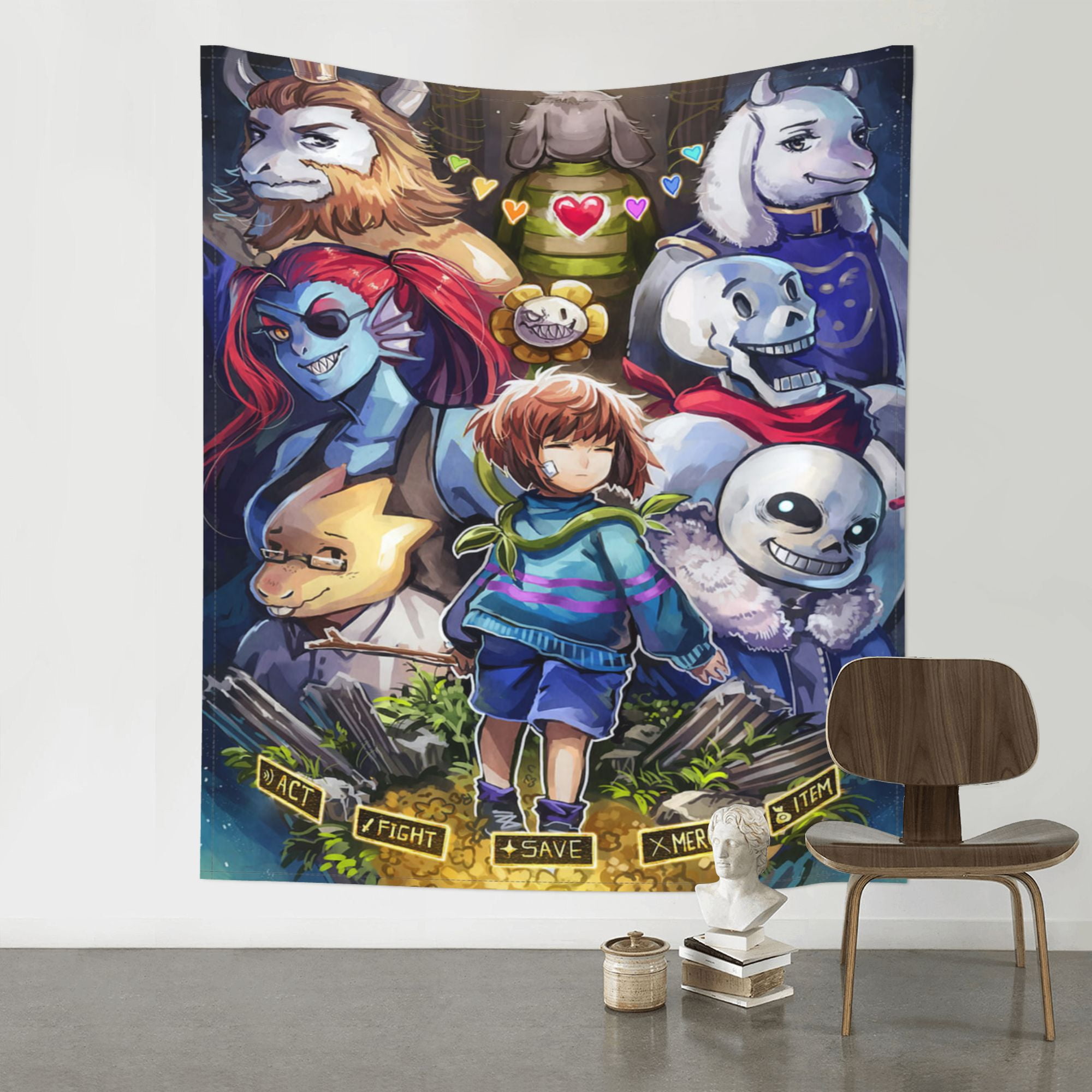 Undertale Sans Wall Tapestry Anime Poster For Bedroom Aesthetics Funny ...