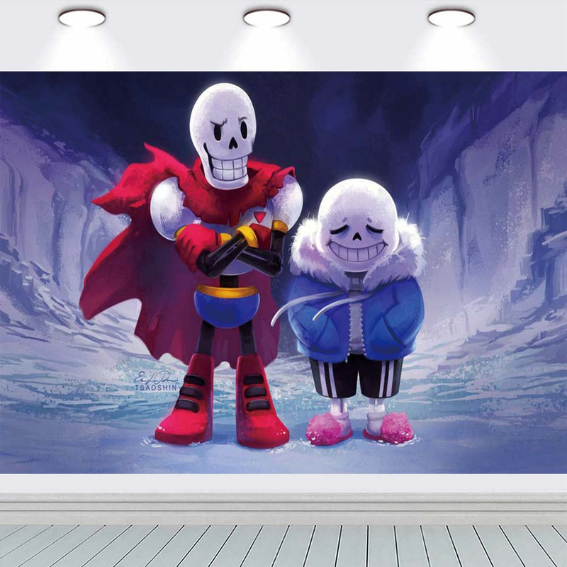 Undertale Taspestry Wall Decor Birthday Banner Backdrop Background ...