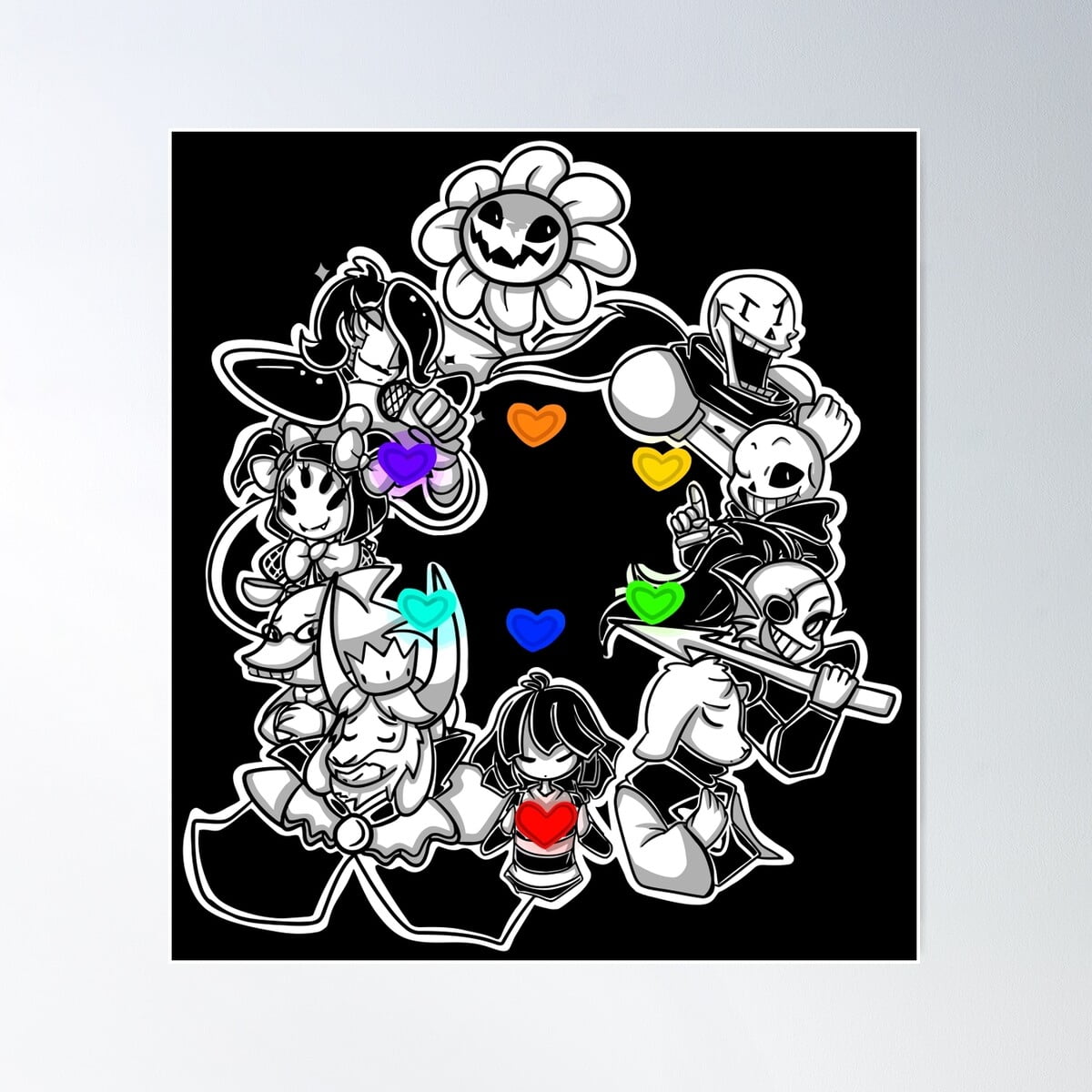 Undertale V2 Poster Wall Art, Modern Wall Decor For Living Room Bedroom ...