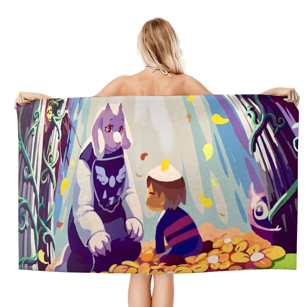 Undertale-theme Gifts Quick-dry Beach Towel for Women Girl Birthday Inspired Fan Bath Outdoor ...