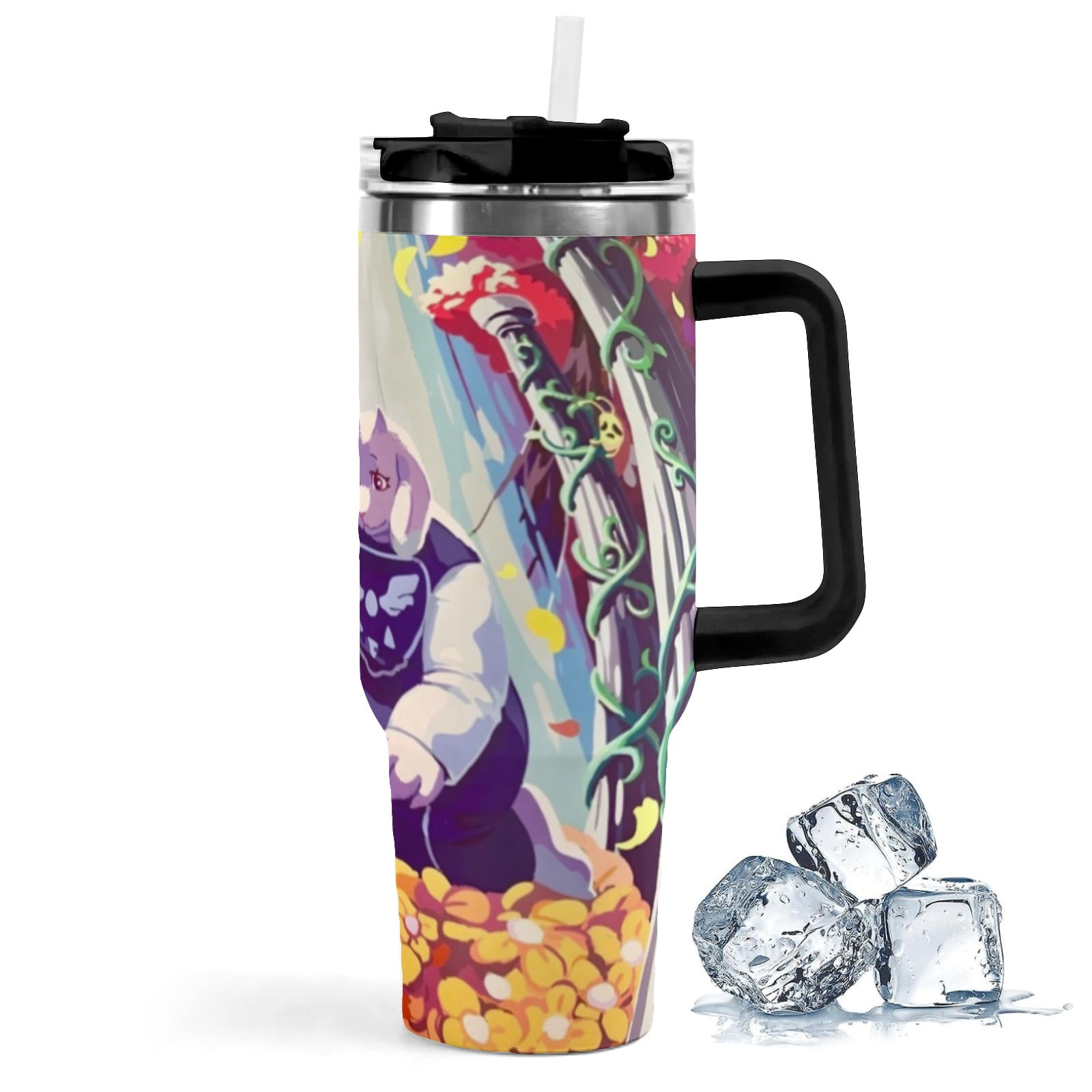 Undertale -theme Insulated Stainless Steel Tumbler with Handle Gifts ...