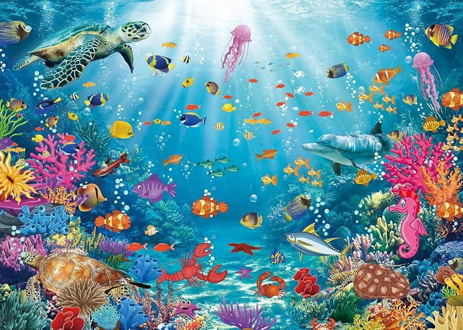 Underwater Backdrop Aquarium Ocean Corals Tropical Fish Photography ...
