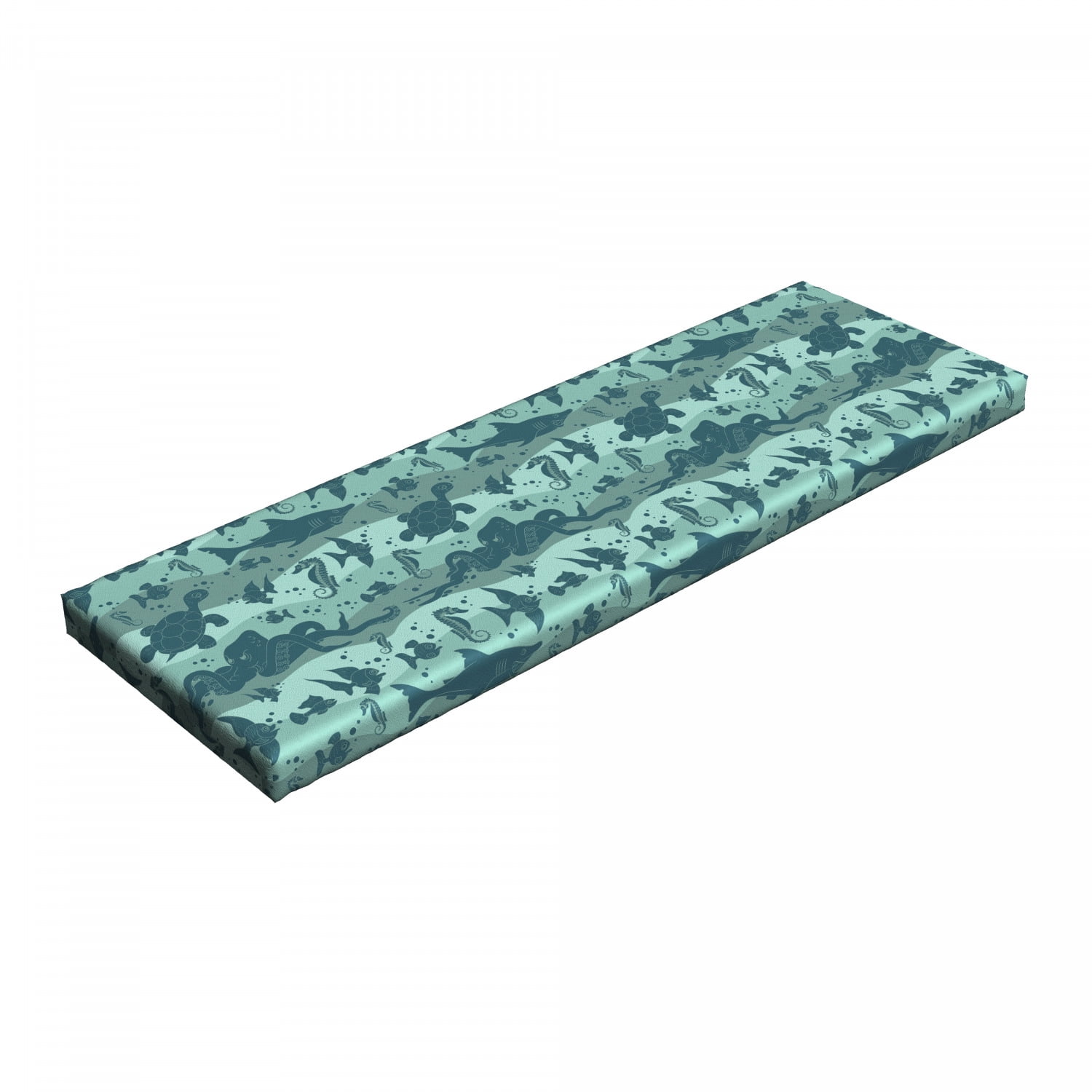 Underwater Bench Pad, Sea Waves Background with Sea Life Theme ...