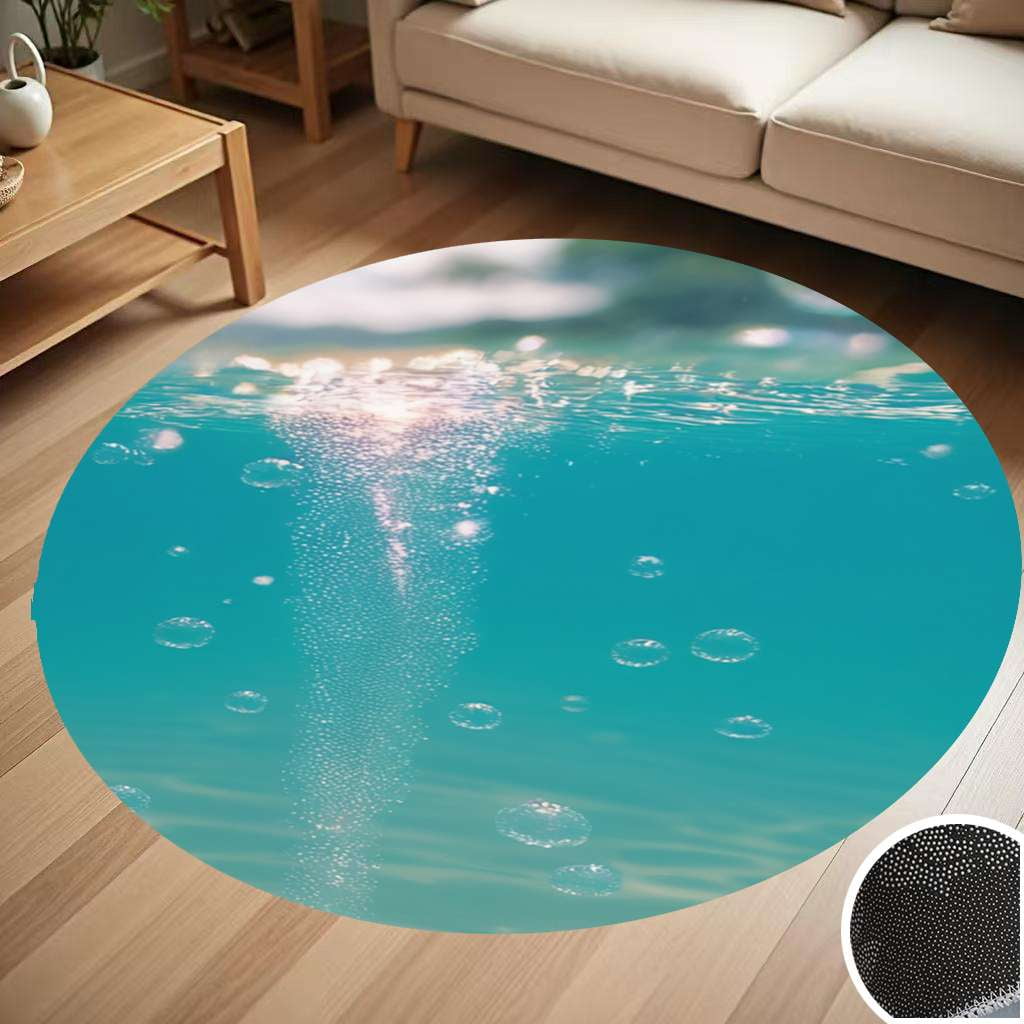 Underwater Bubbles Glow Round Carpet Living Room Bedroom Home ...