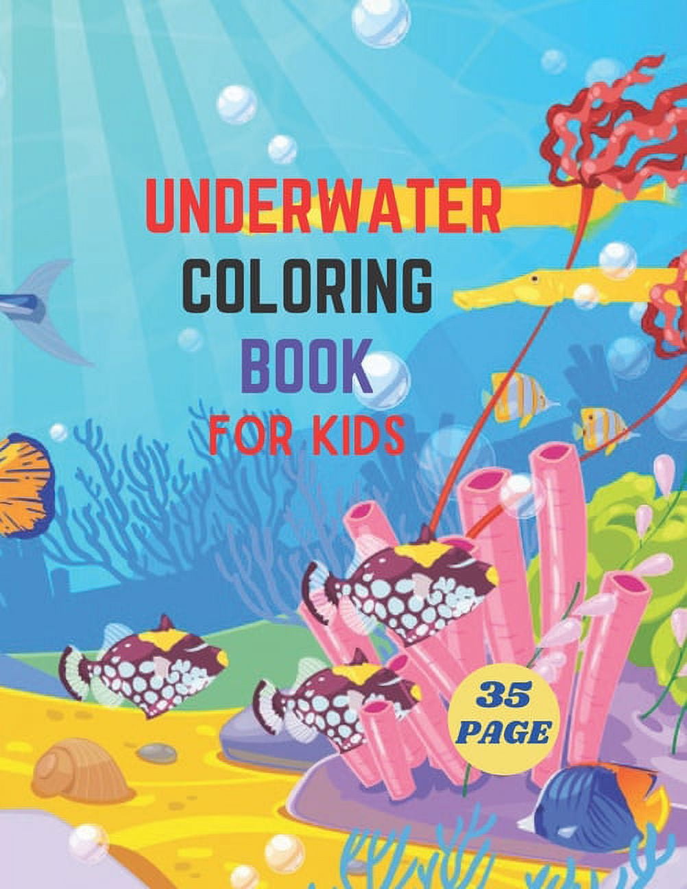 Underwater Coloring Book For Kids: Underwater Life Coloring Book for ...