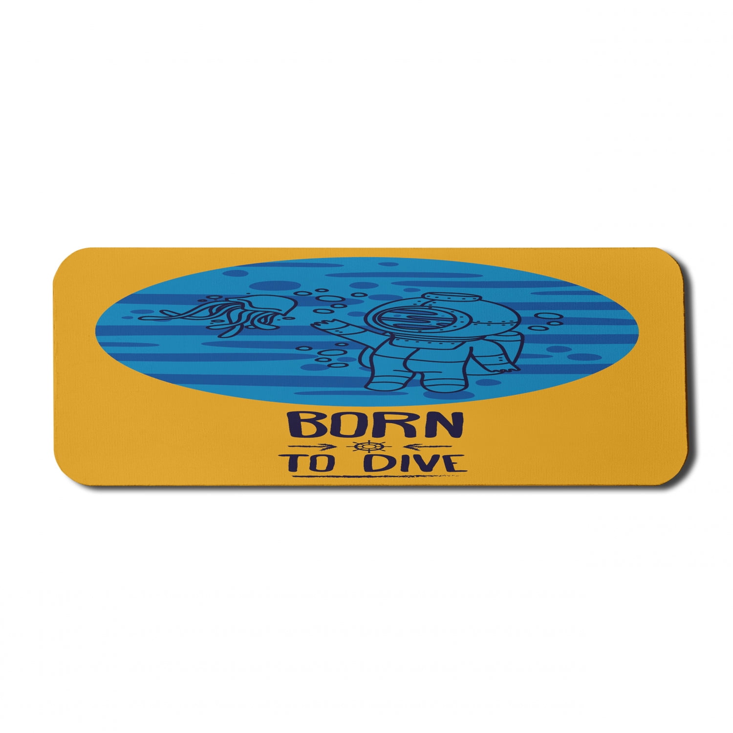 Underwater Computer Mouse Pad, Born to Dive Message with Diver in the ...