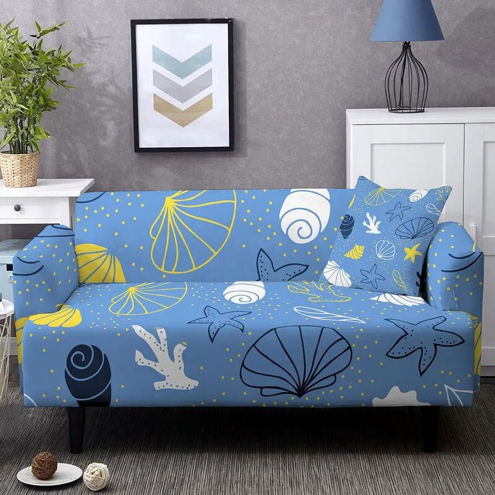 Underwater Coral Design Sofa Cover Elastic Material Slipcover For ...