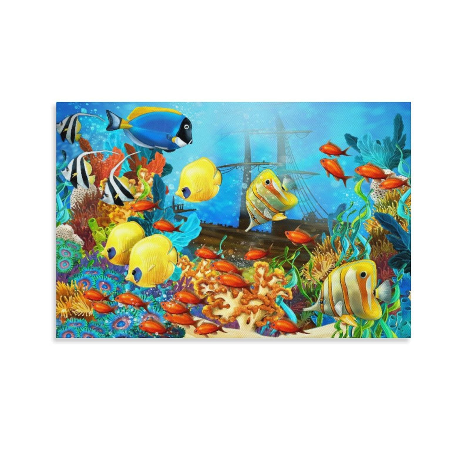 Underwater Coral Reef Fish Tropical Fish Canvas Art Poster And Wall Art ...