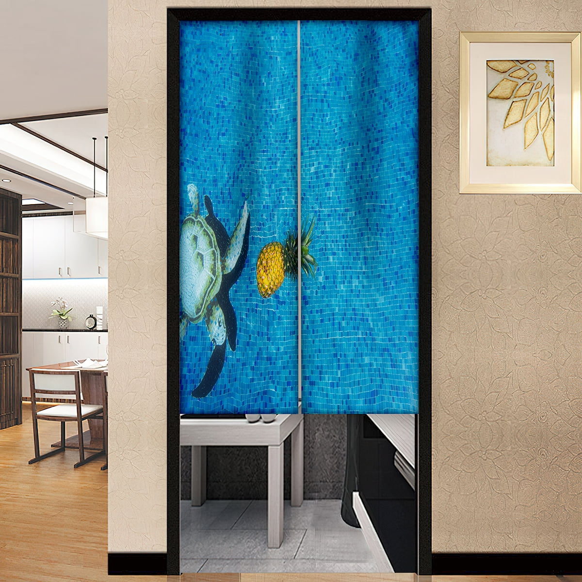 Underwater Fish Fishes Ocean Sea Tropical Reef Turtle Door Curtain No ...