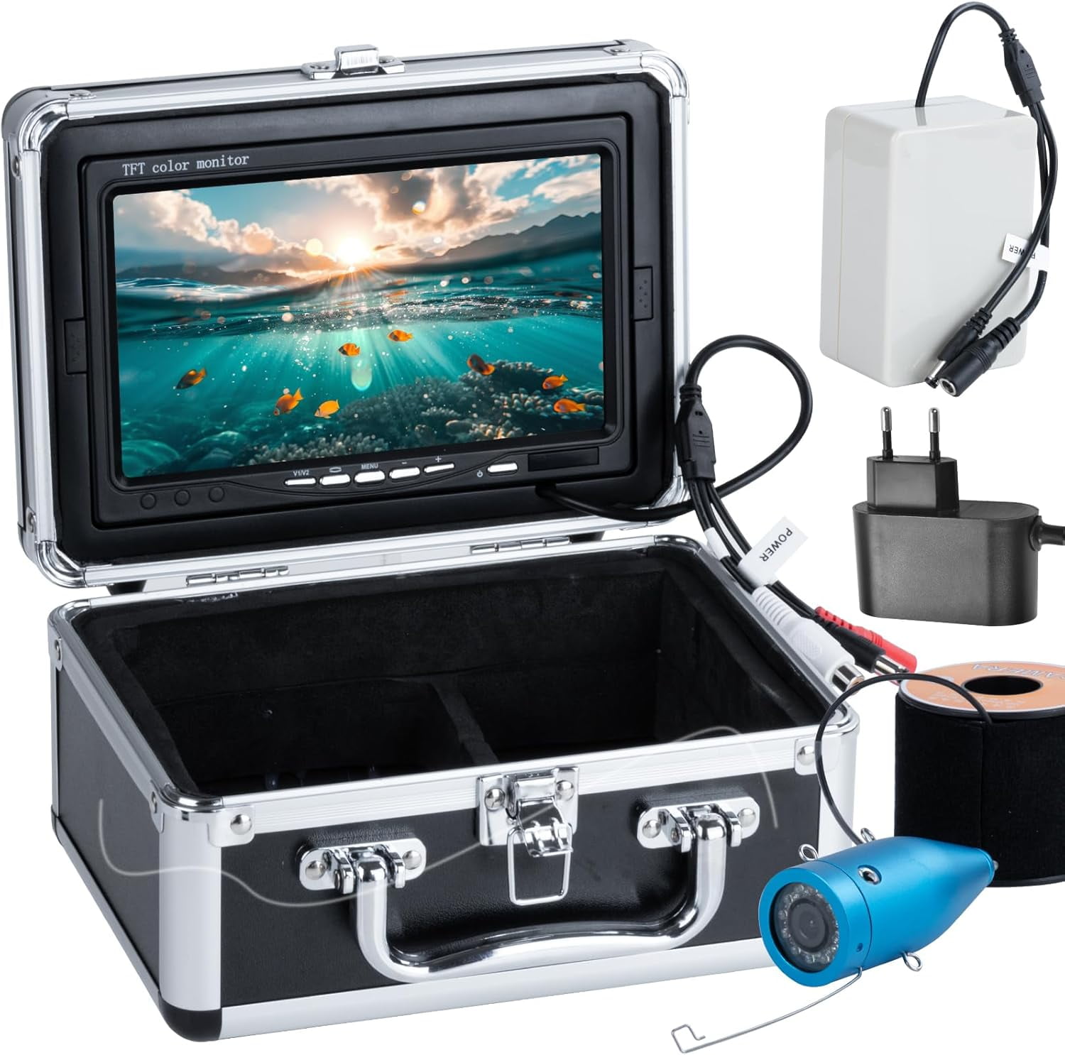 Underwater Fishing Camera 7 inch HD LCD Monitor Fish Finder, 12pcs ...