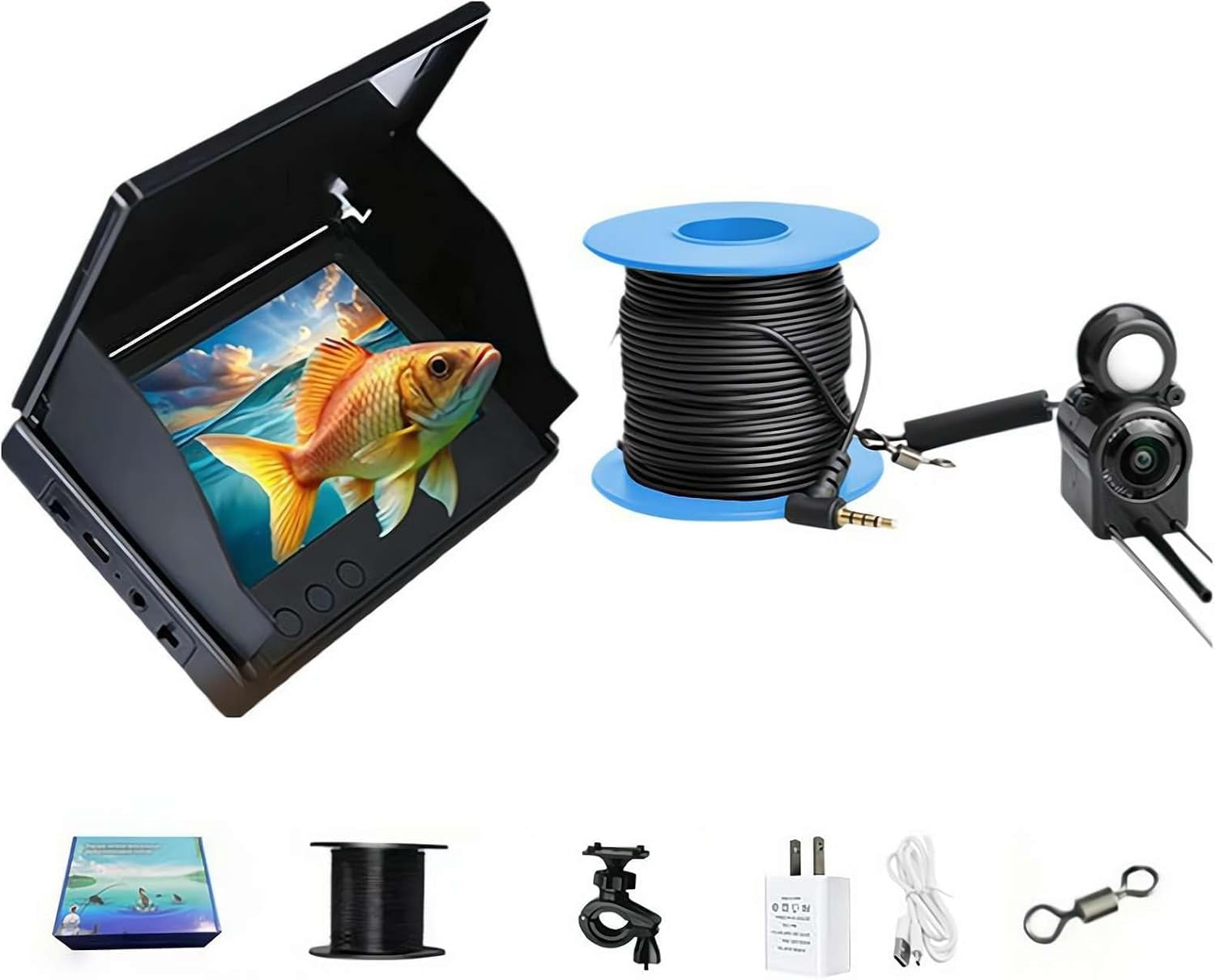Underwater Fishing Camera with Infrared Night Vision Light, Portable ...