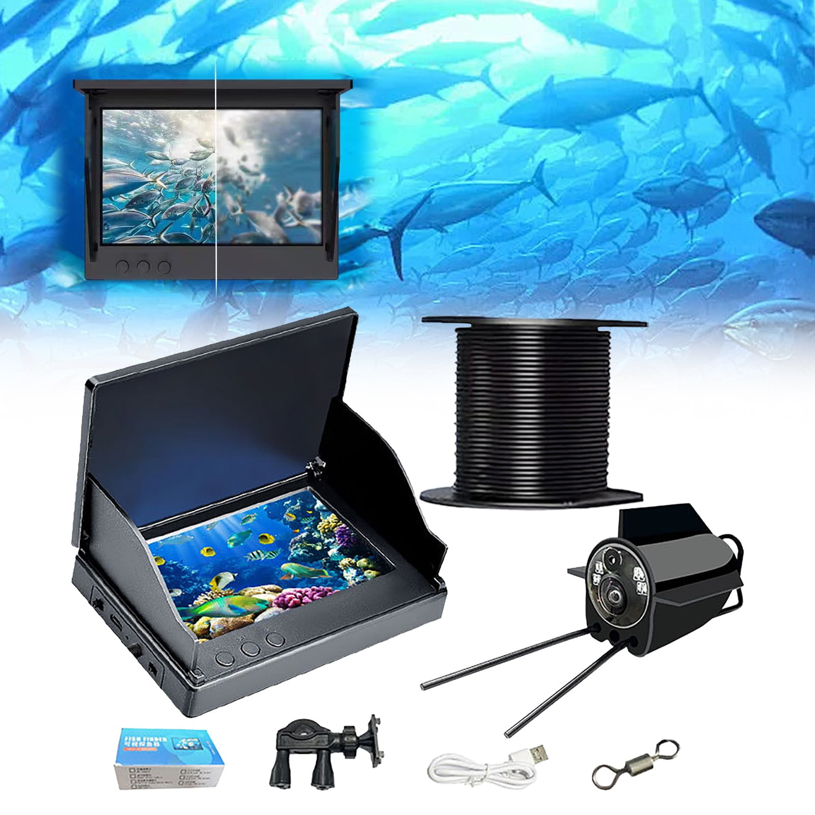 Underwater Fishing Camera Portable Fish Hunting Camera 1080P LED Camera ...