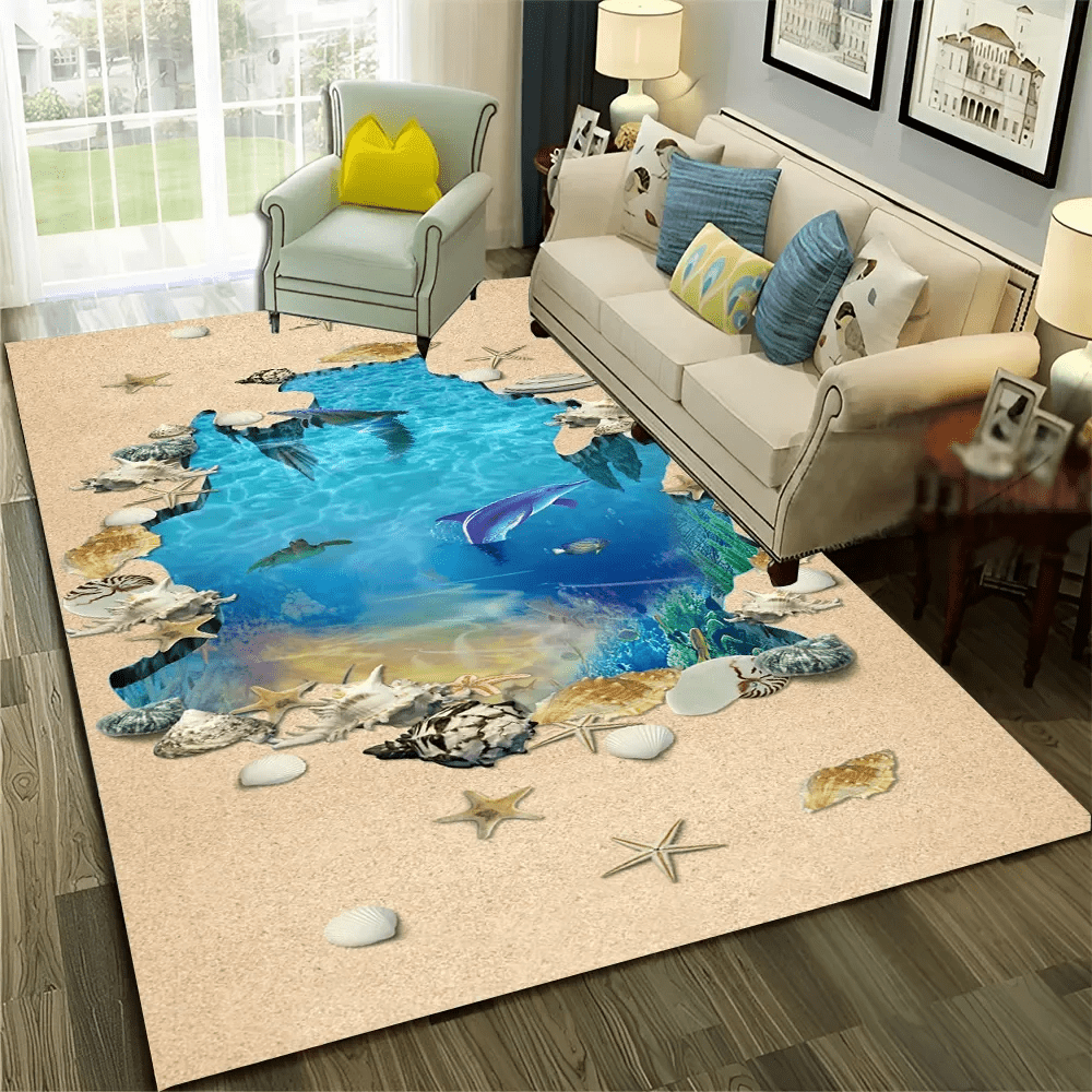 Underwater HD Hallucination Vision 3D Illusion Carpet Rug for Home ...